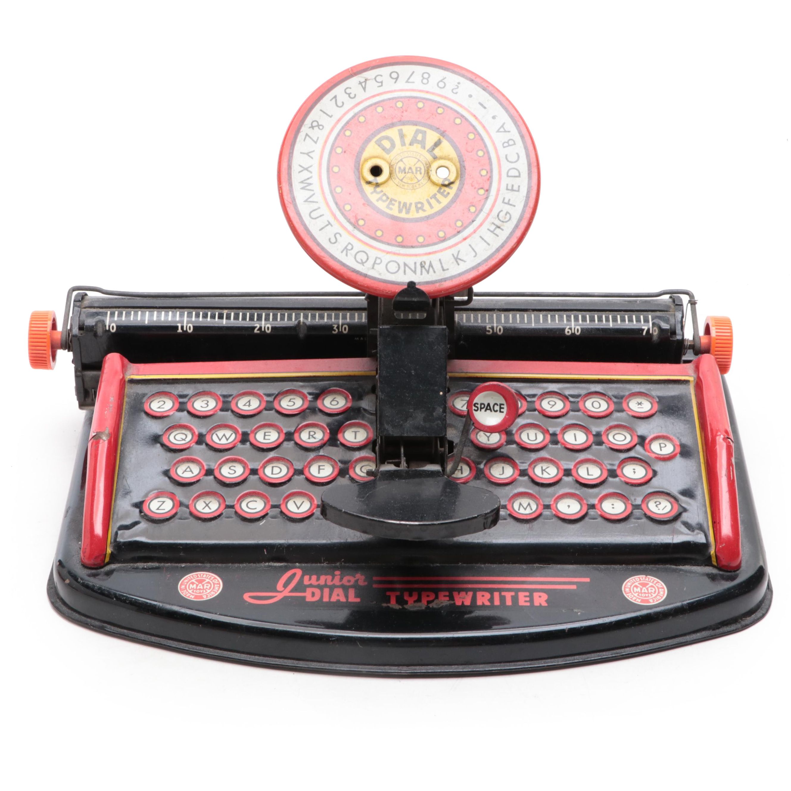 Louis Marx & Co. Tin Lithograph Junior Dial Typewriter, Mid-20th ...