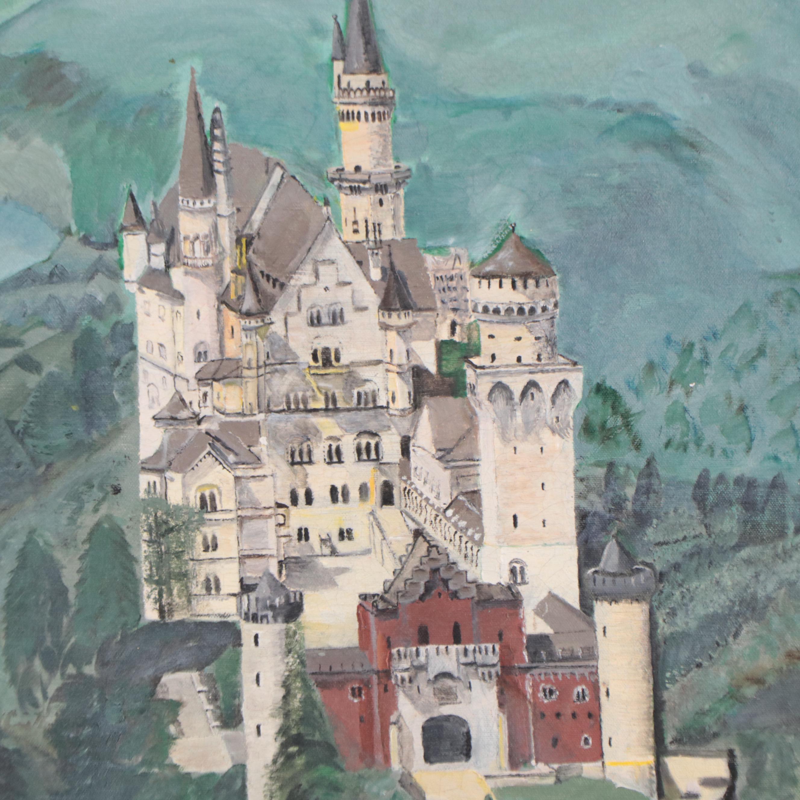 Oil Painting of Landscape With Neuschwanstein Castle | EBTH