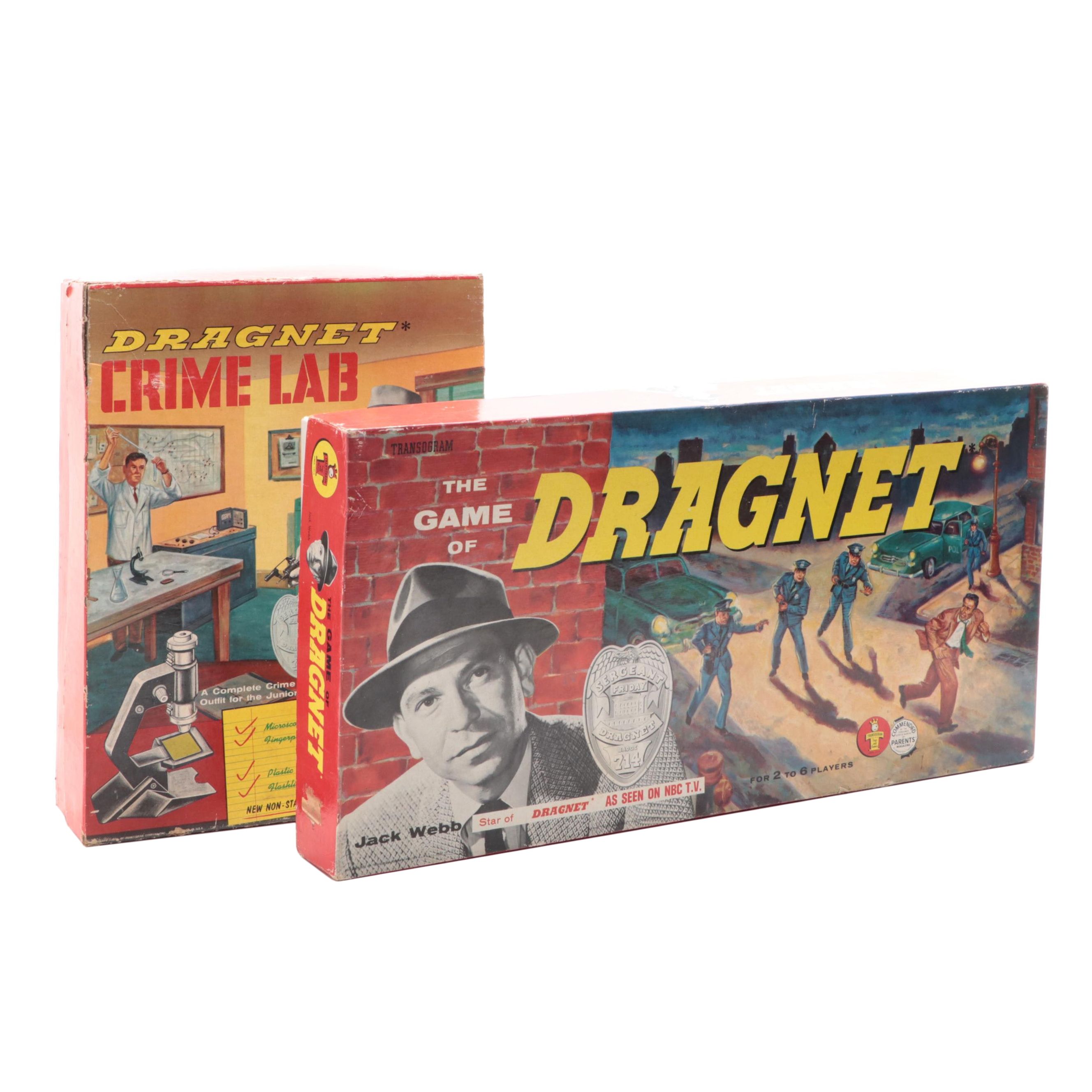 Transogram "The Game of Dragnet" Board Game with Dragnet Crime Lab Set ...