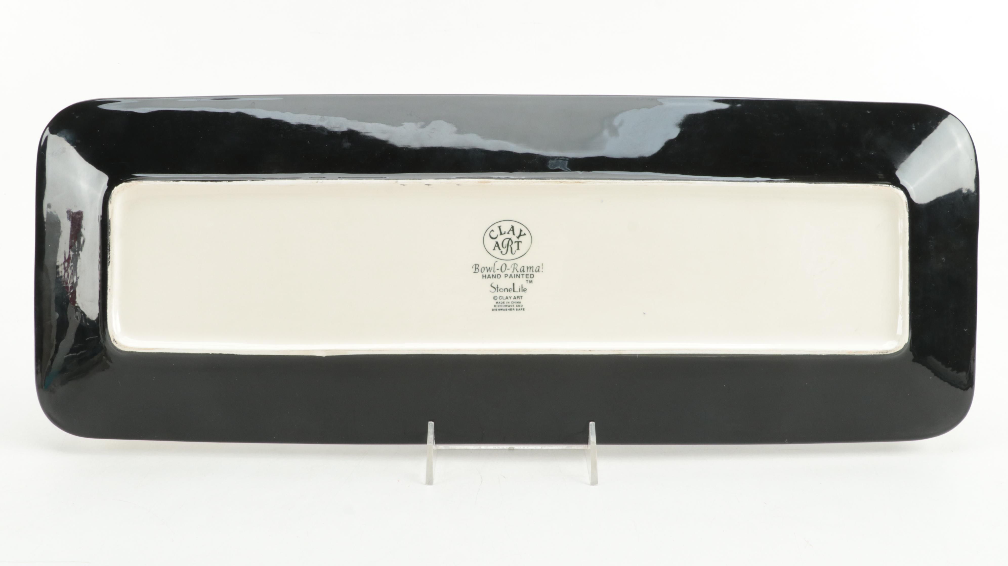 Clay Art "Bowl -O-Rama" Tray with Table Lighter and Bar Tools | EBTH