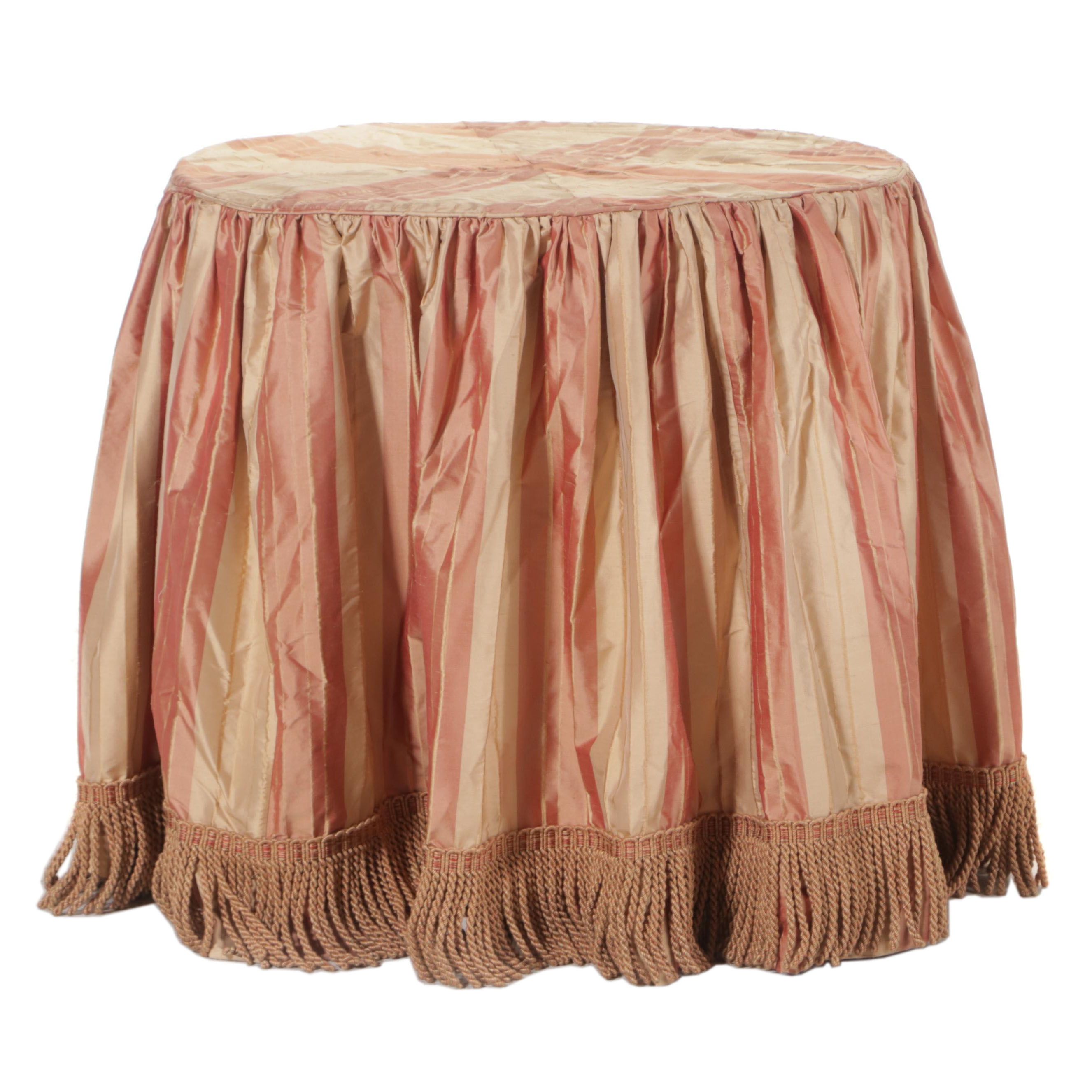 Raw and Woven Silk Draped Table | EBTH