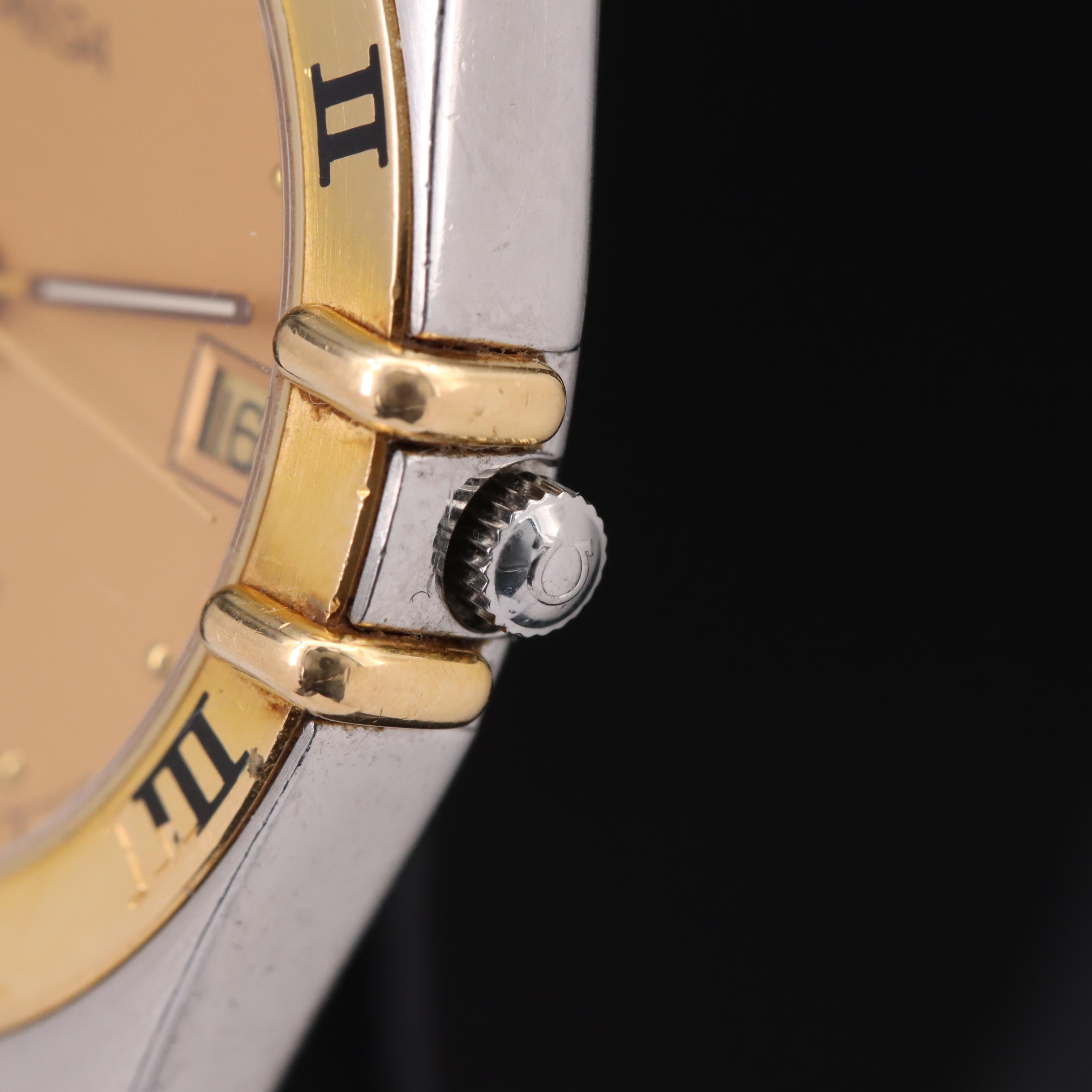 1993 Omega Constellation 14K and Stainless Steel Wristwatch ...