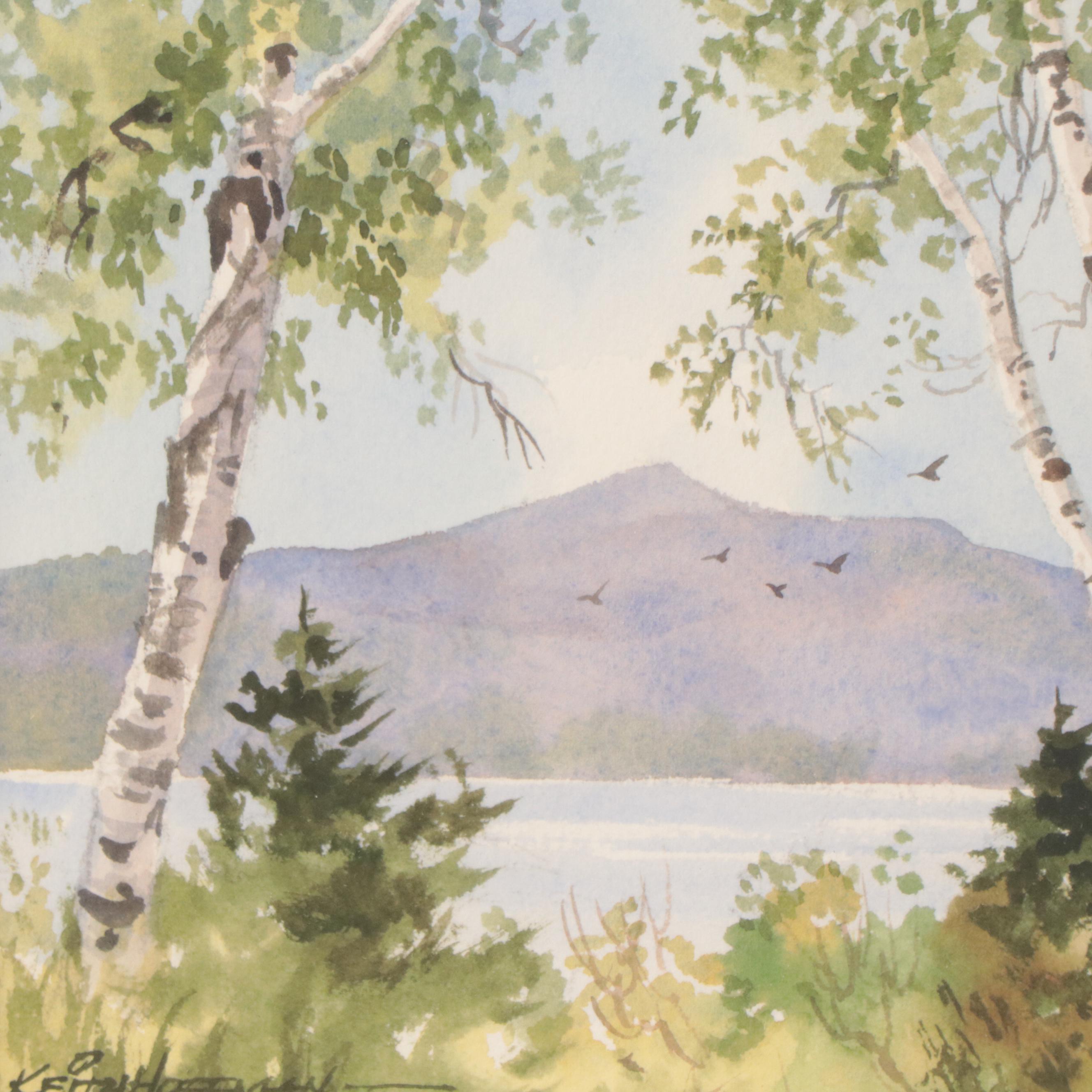 Keith Hoffman Forest Watercolor Paintings, Late 20th Century | EBTH