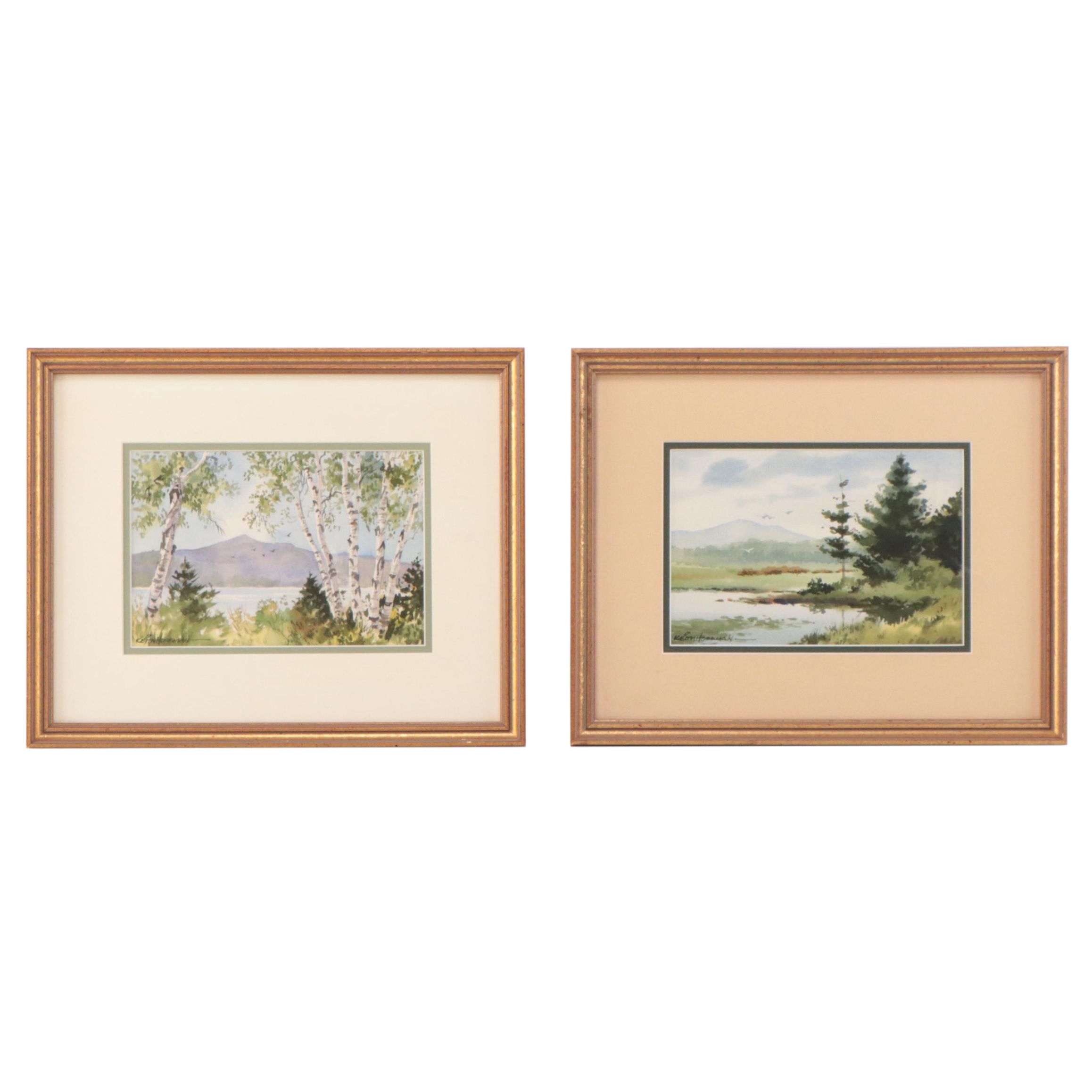 Keith Hoffman Forest Watercolor Paintings, Late 20th Century | EBTH