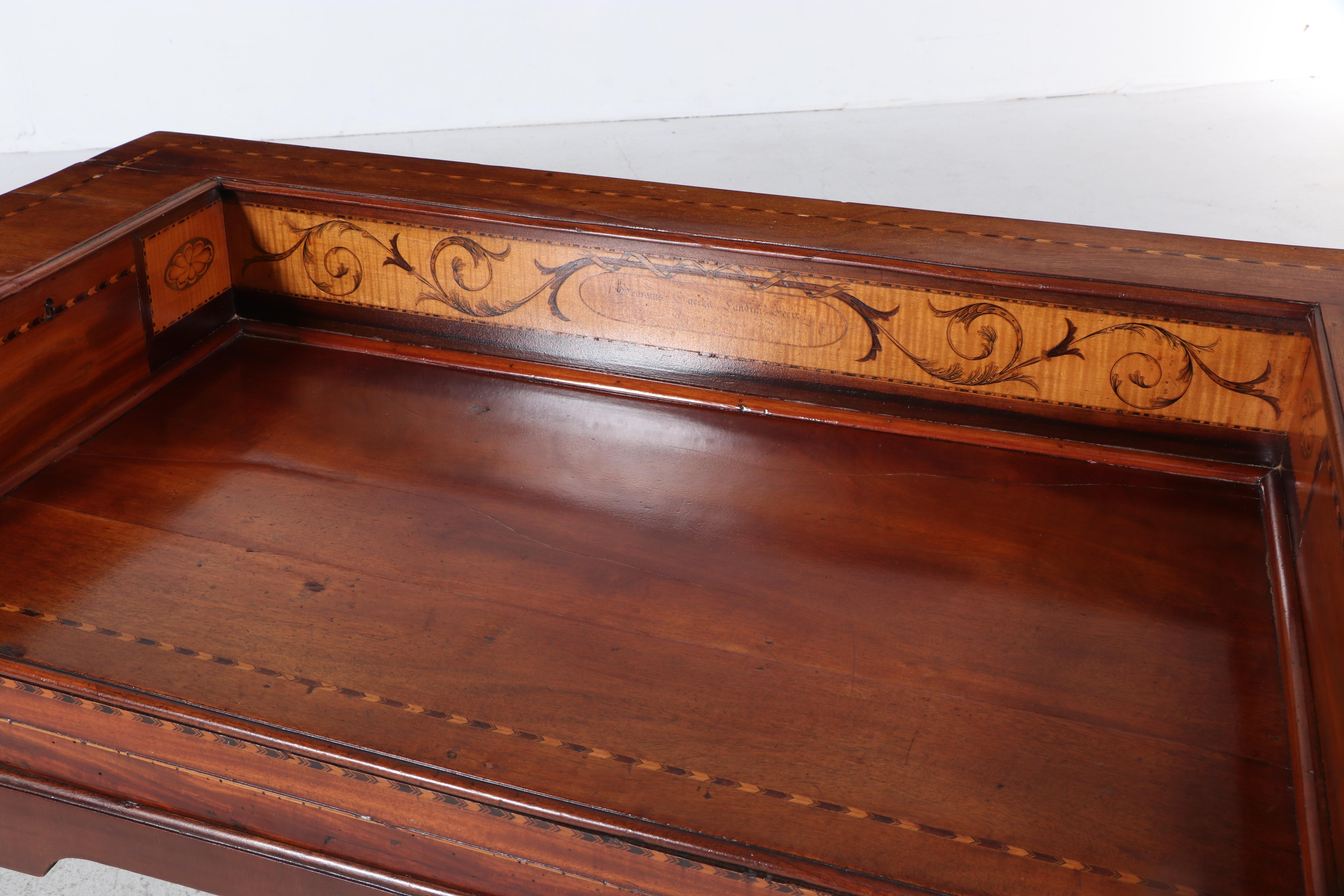 George III George Garka Mahogany, Satinwood, Inlaid and Penwork ...