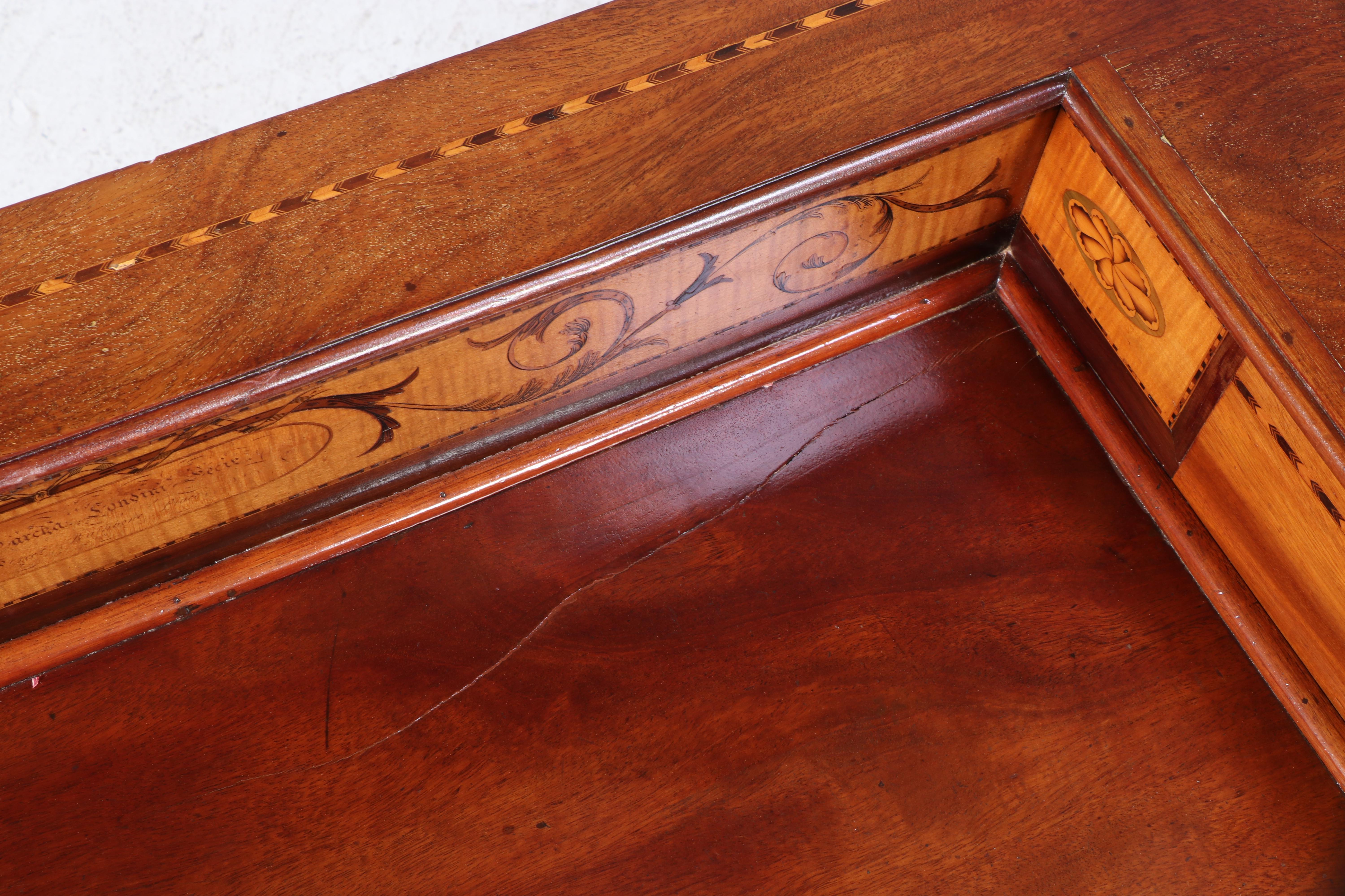 George III George Garka Mahogany, Satinwood, Inlaid and Penwork ...