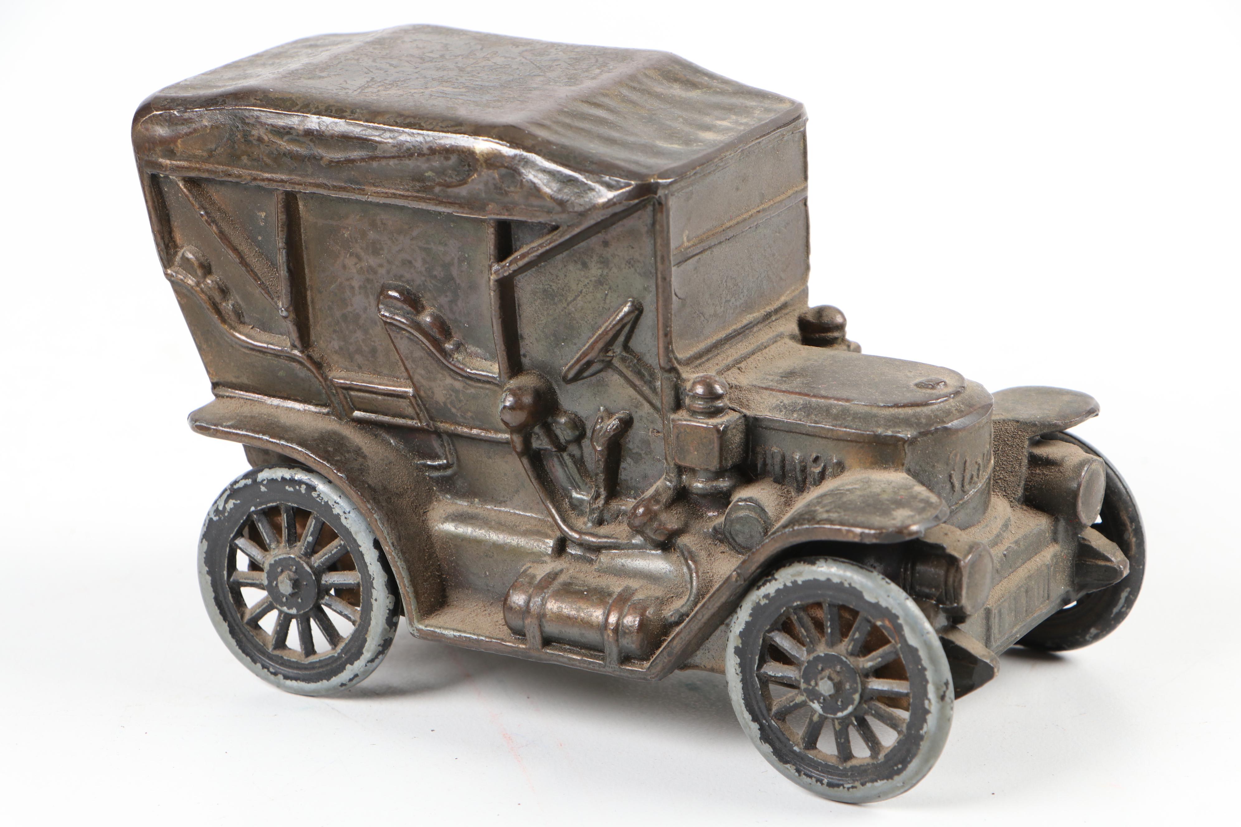 Cast Iron Toy Cars and Wagon with Coin Banks, Early to Mid-20th Century ...