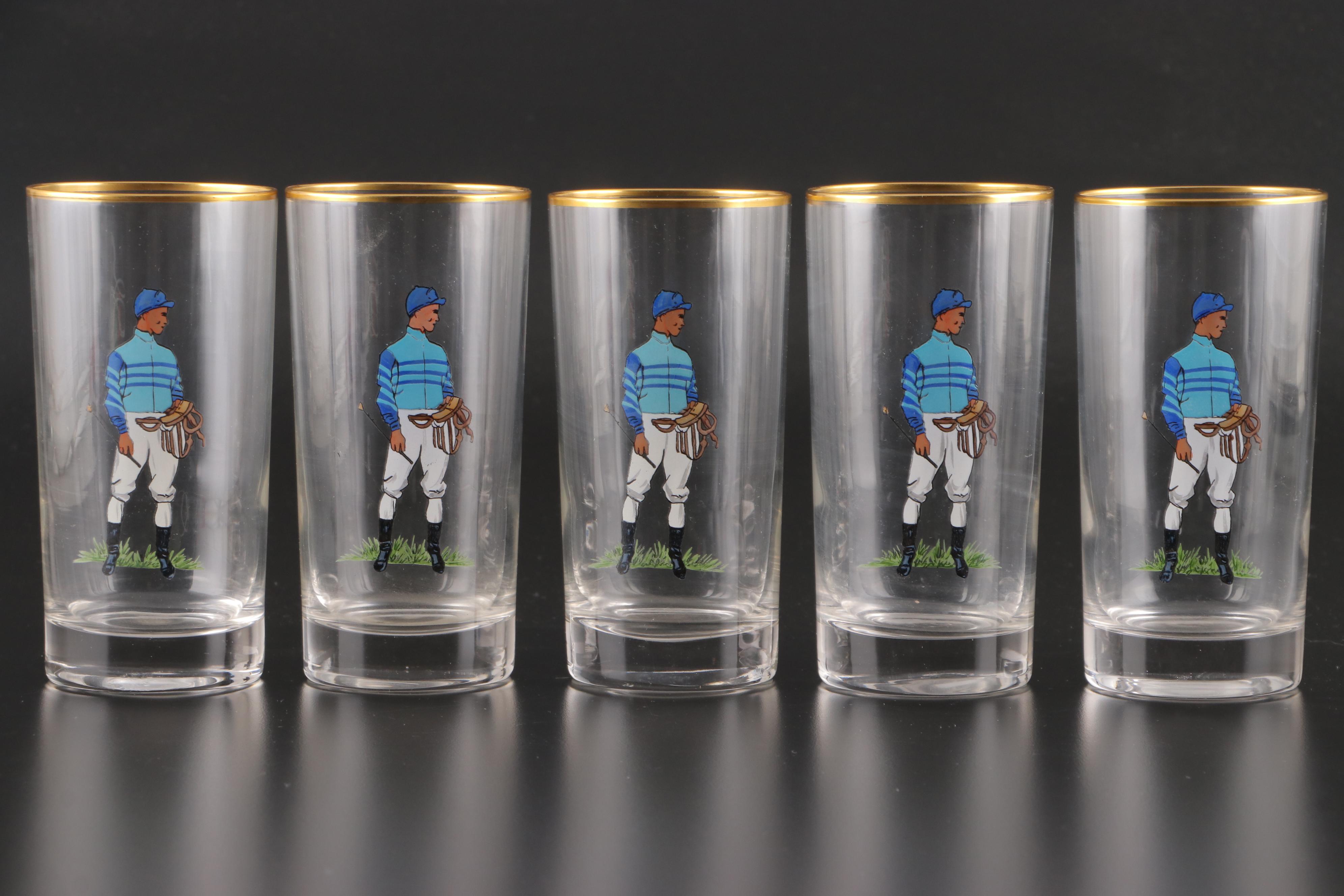 Robert Riger Style Jockey Highball Cocktail Glasses, Mid to Late 20th ...