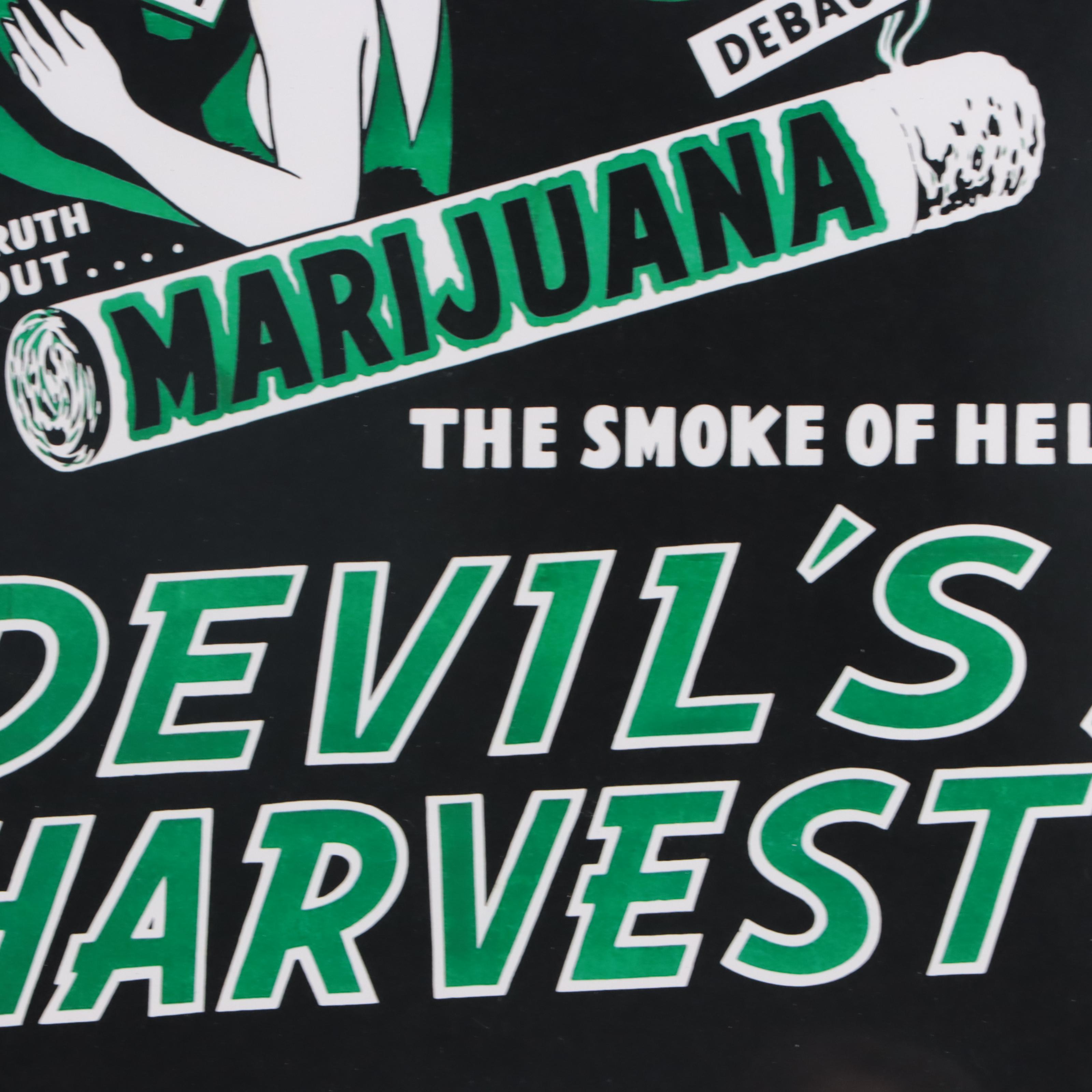 Offset Lithograph of Cannabis Propaganda Poster "Devil's Harvest," 21st ...