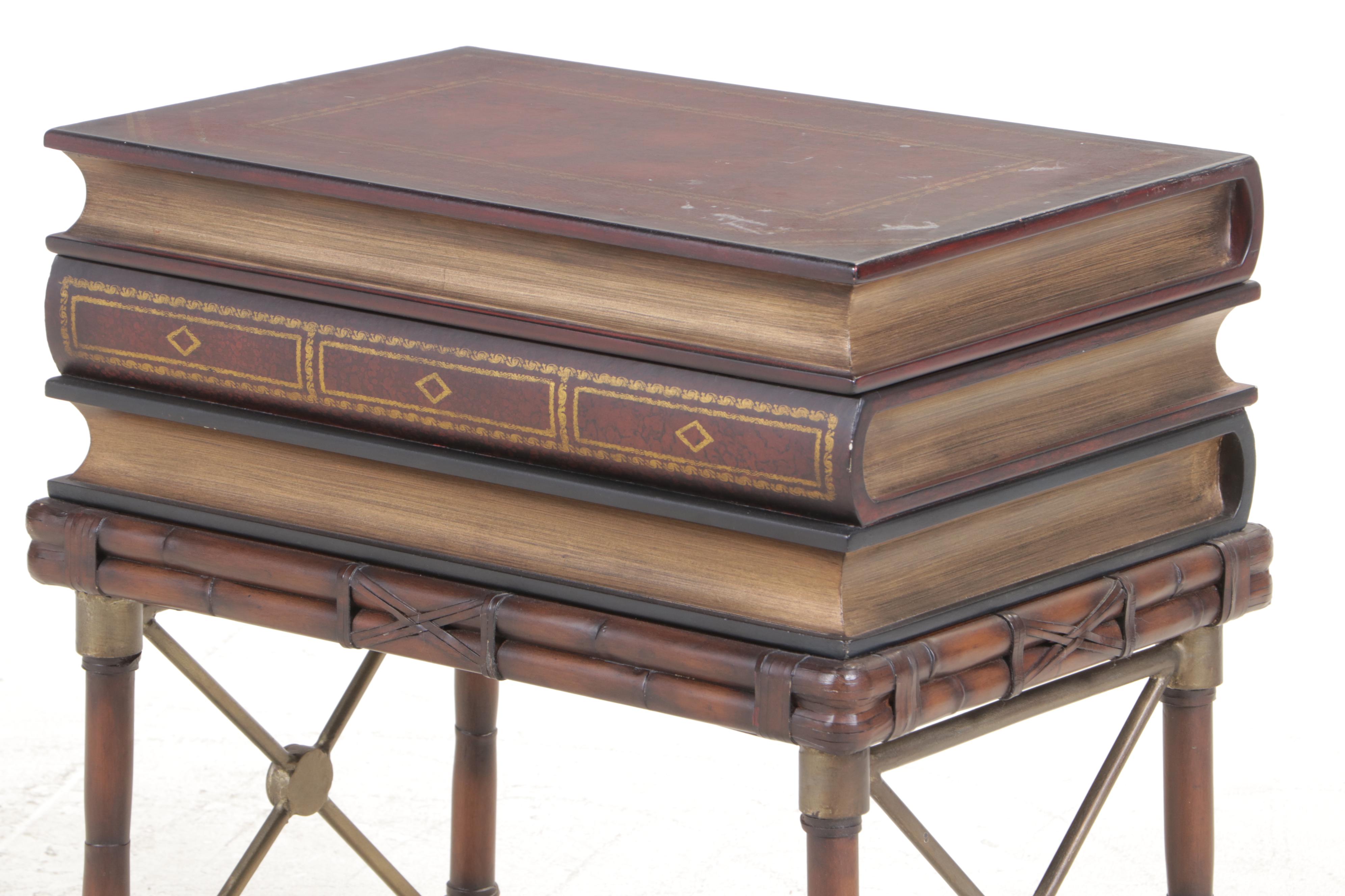 Neoclassical Style "Stacked Books" Side Table with Hinged Lid | EBTH