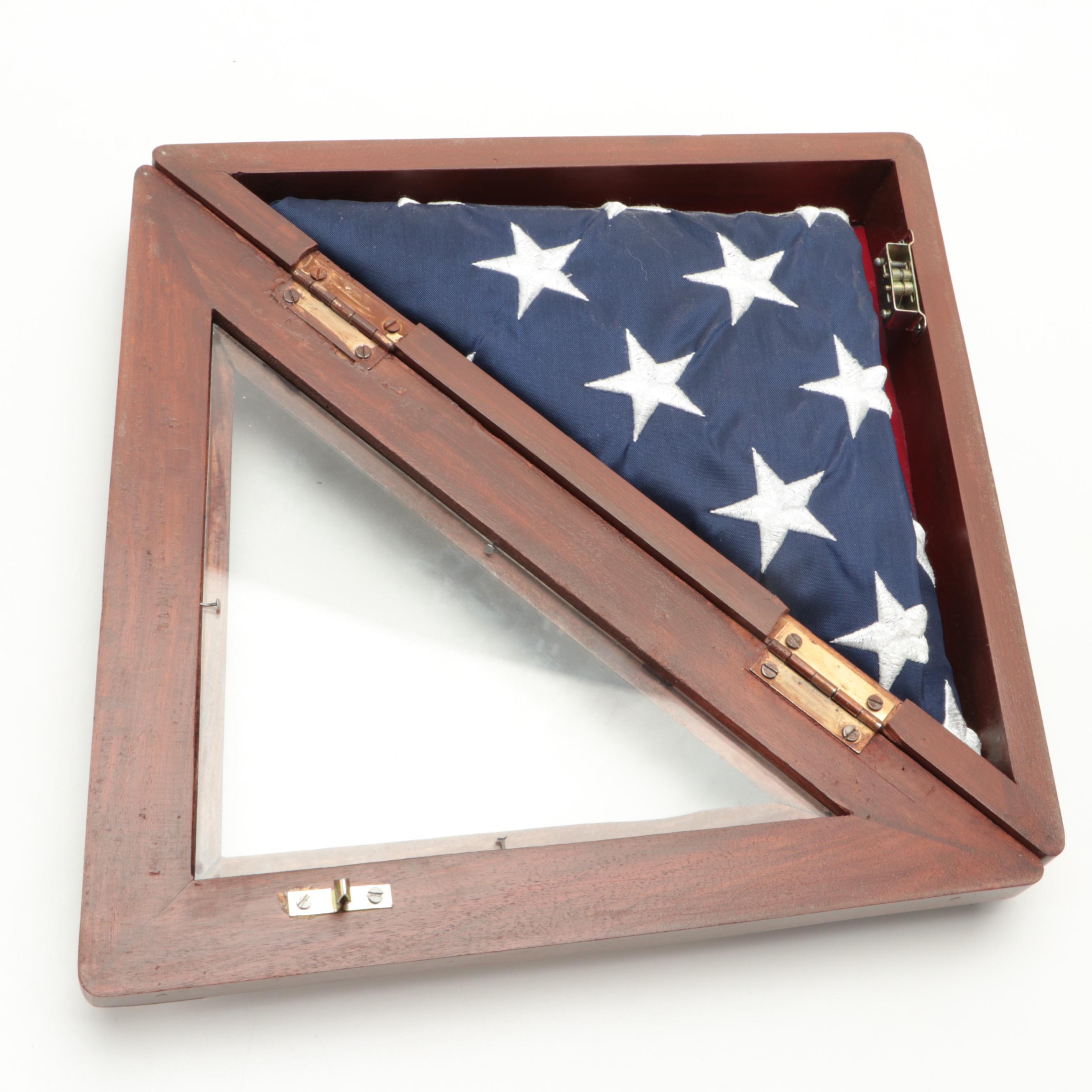 American Flag with Operation Enduring Freedom Flag Case | EBTH