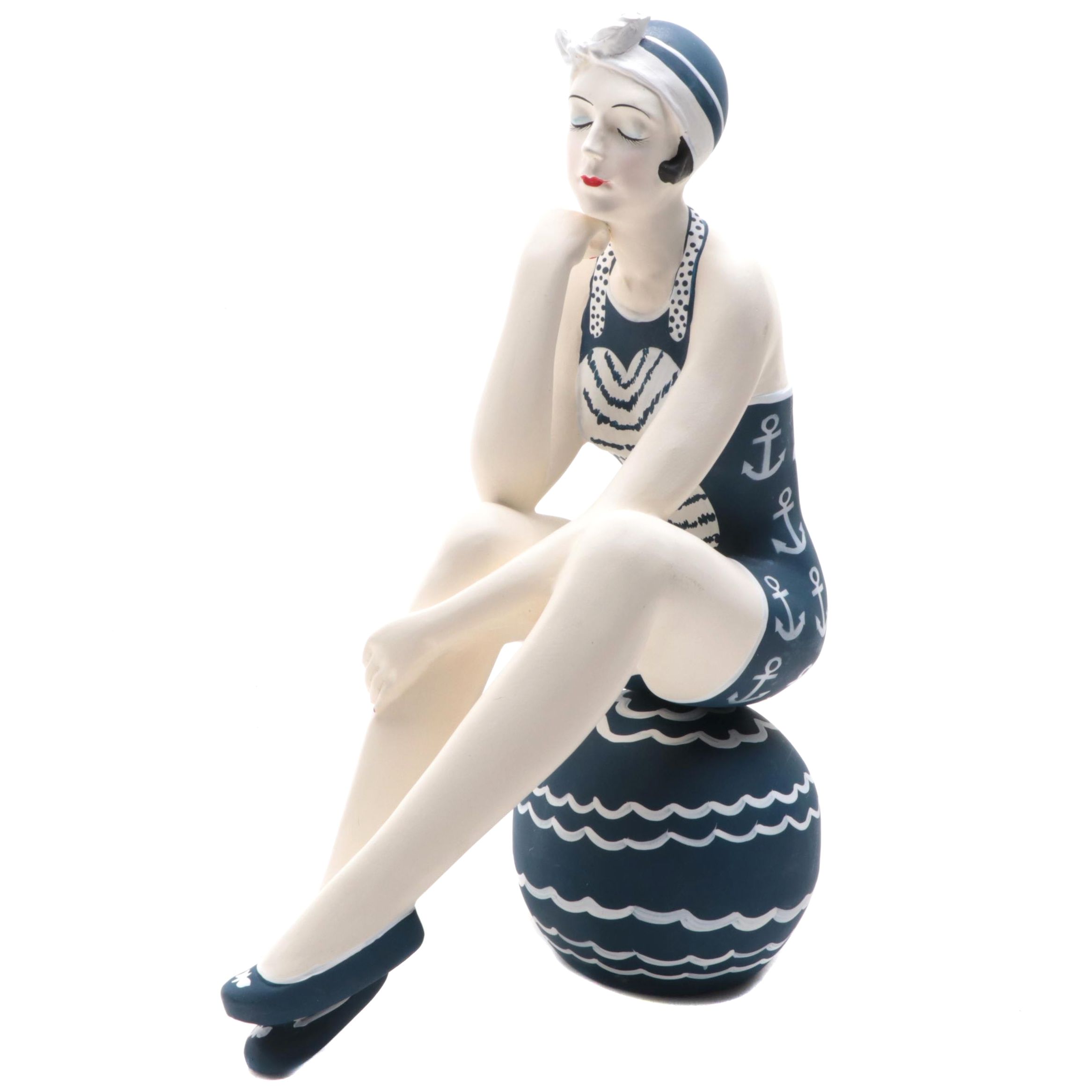Art Deco Style Bathing Beauty Ceramic Figurine | EBTH