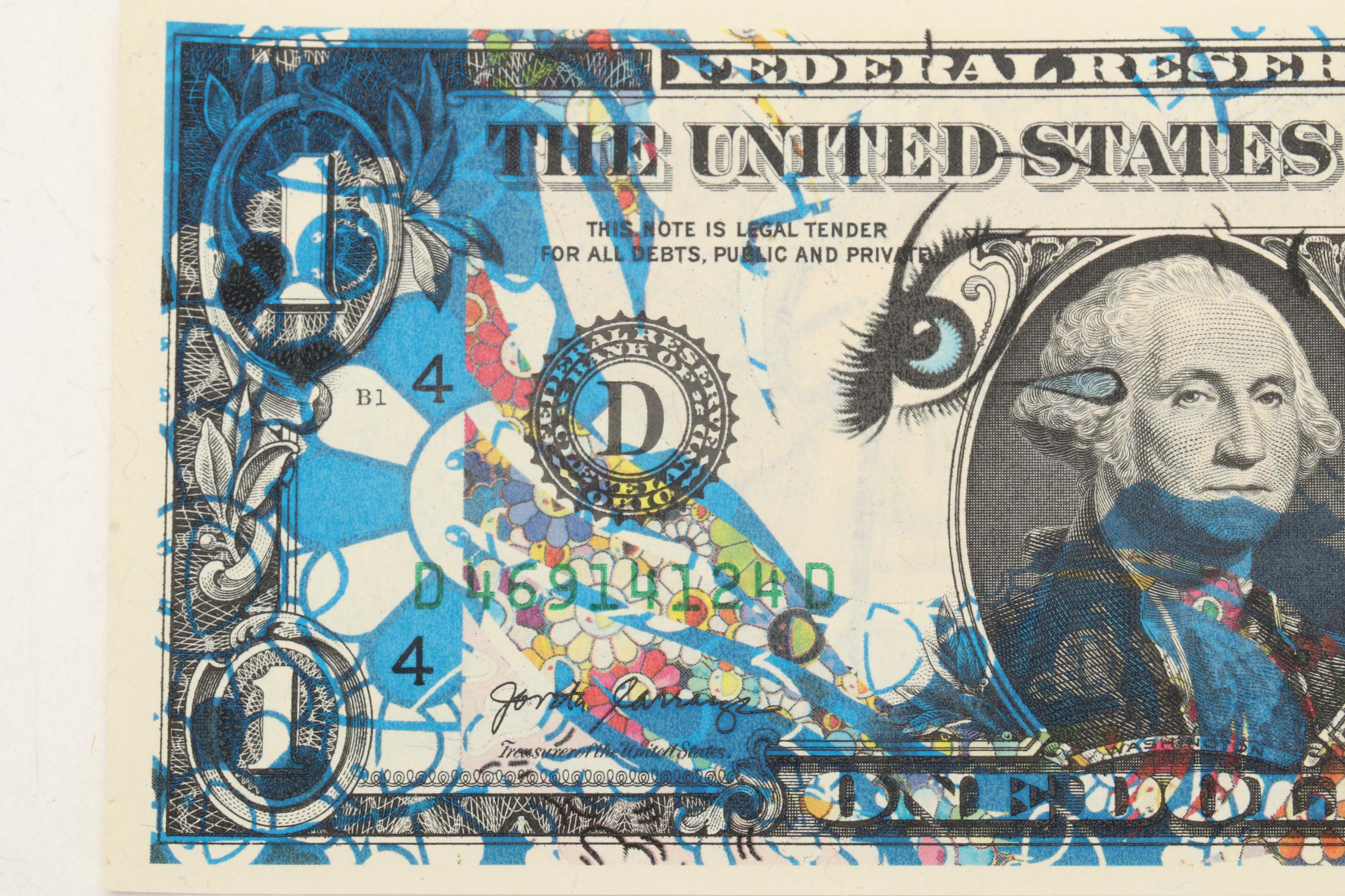 Death NYC Pop Art Defaced One Dollar Bill | EBTH