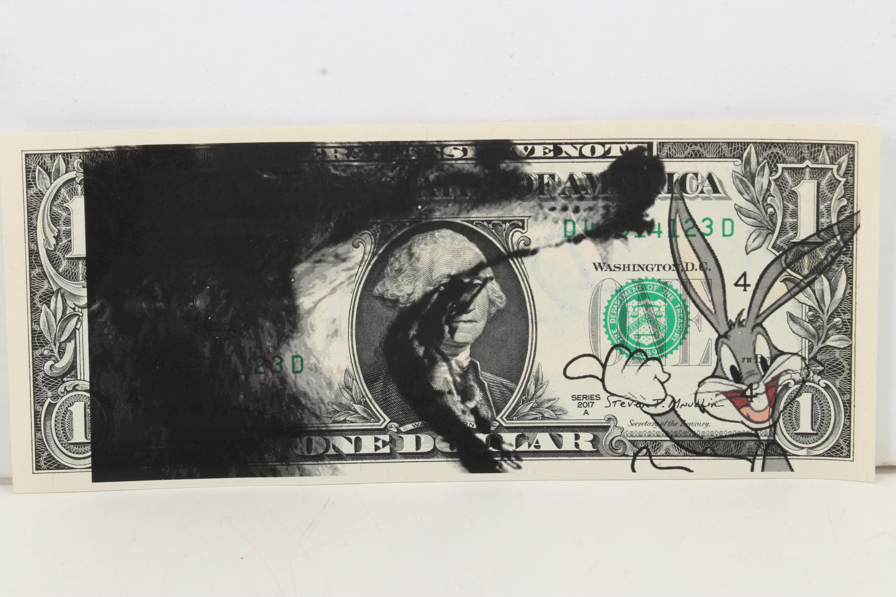 Death NYC Pop Art Defaced One Dollar Bill | EBTH