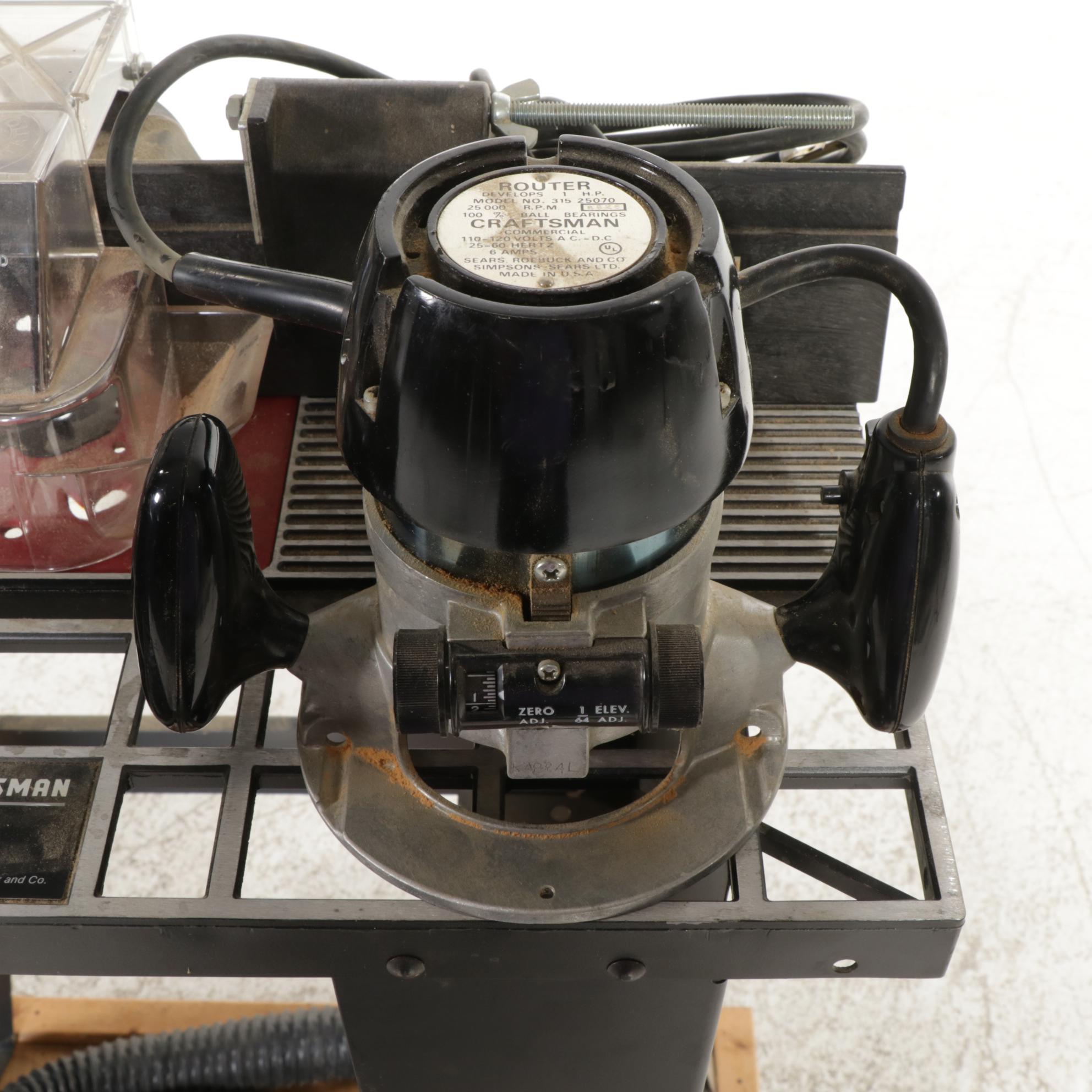 Sears Craftsman Router and Router Table With Accessories | EBTH