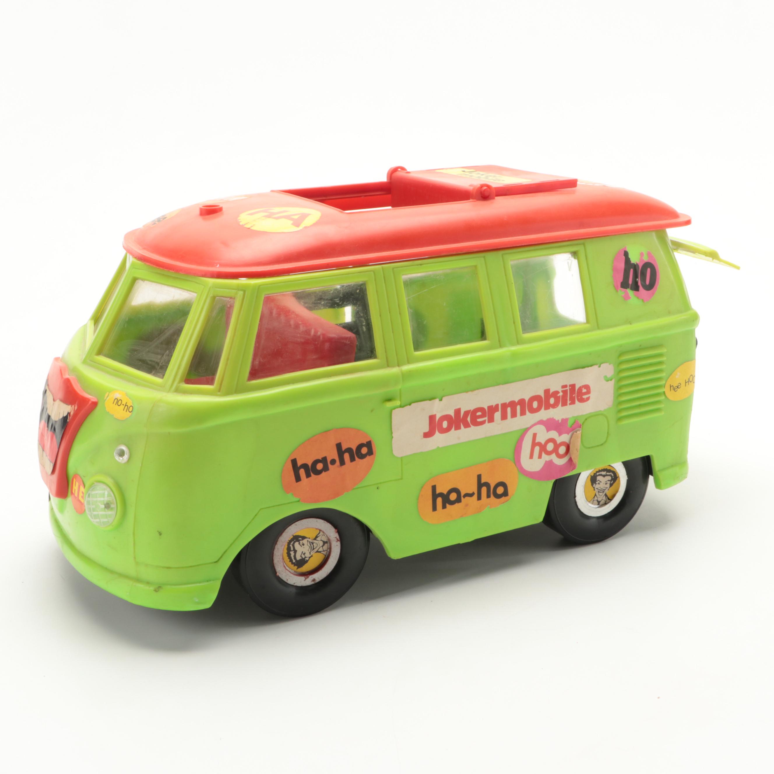 Mego Batman and "Jokermobile" Toy Buses, Action Figures, Planter and ...