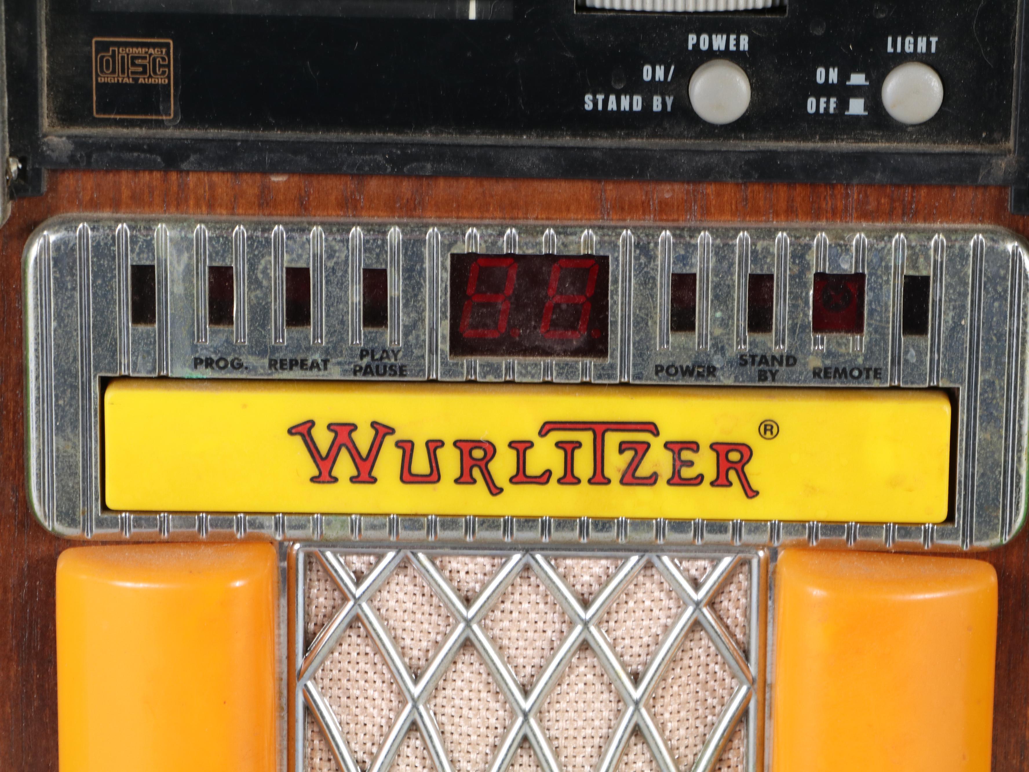 Wurlitzer Mini Jukebox Style Tabletop CD Player With Radio, 2000 | EBTH