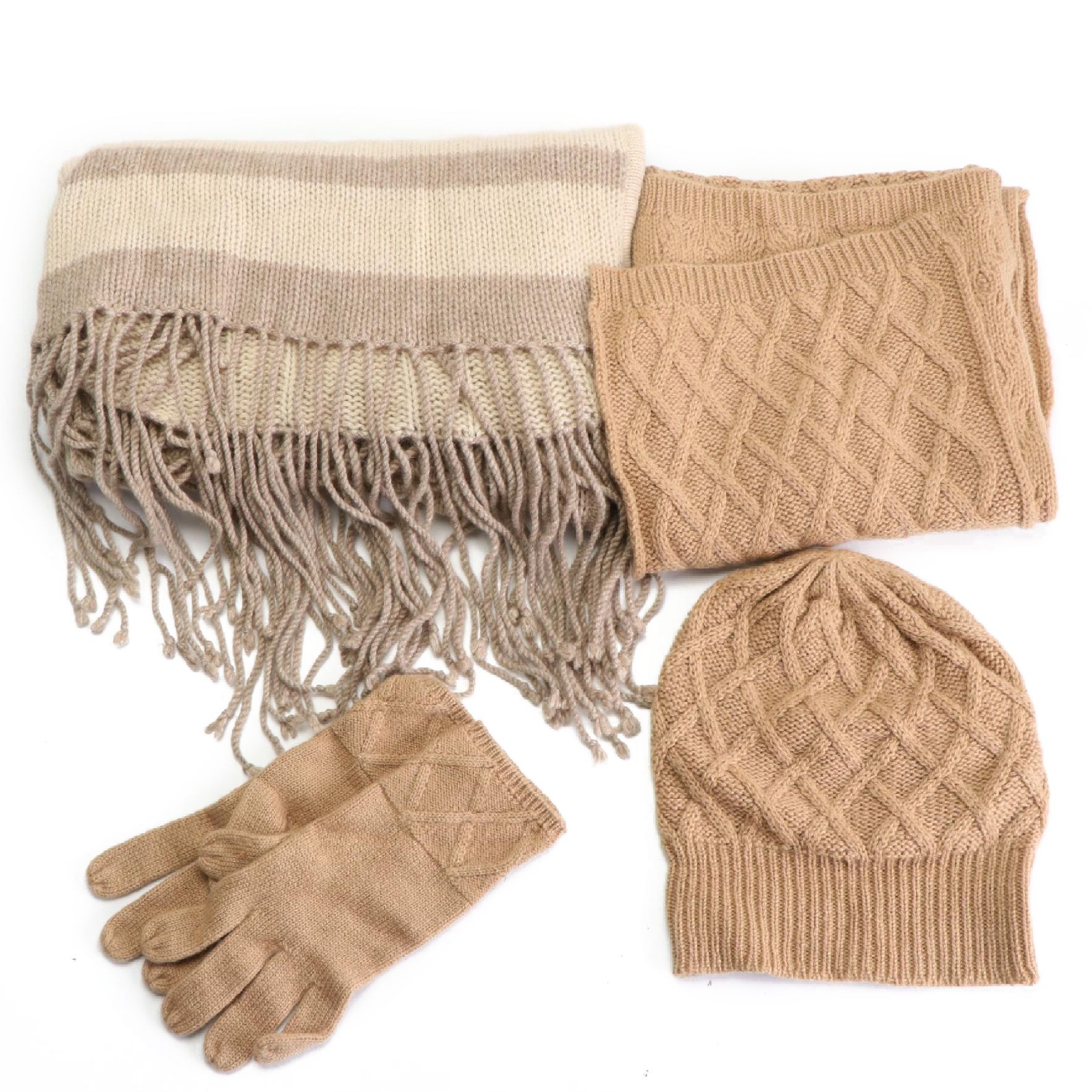 Ananda Cashmere Scarf and Lord & Taylor Cashmere Scarf, Hat, and Gloves ...