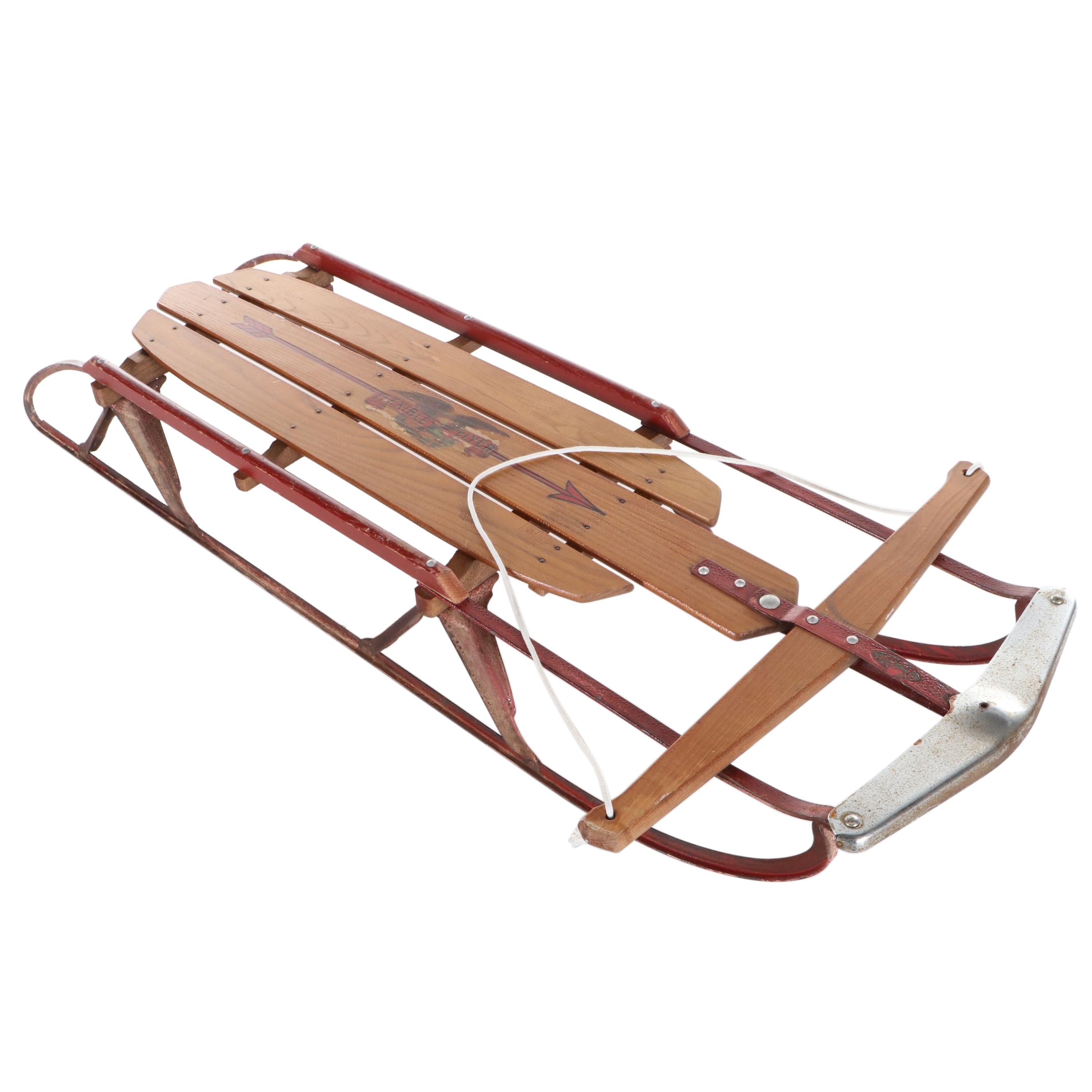 Flexible Flyer Wood and Metal Runner Sled, Vintage | Everything But The ...