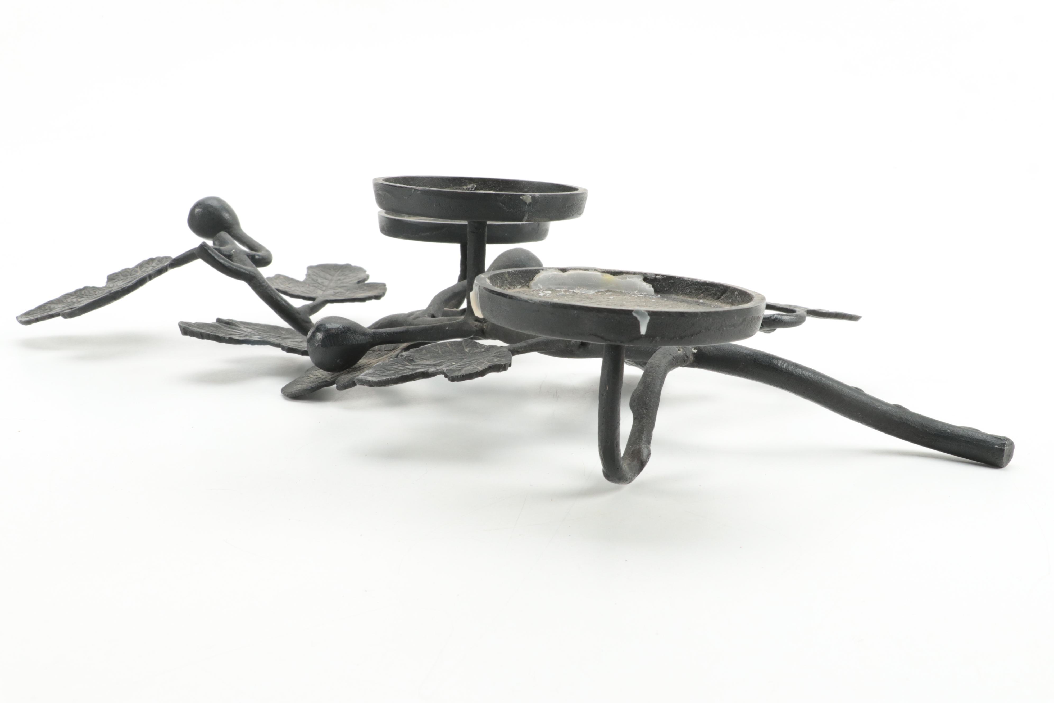 Candle Holder With Leaf Motif | EBTH