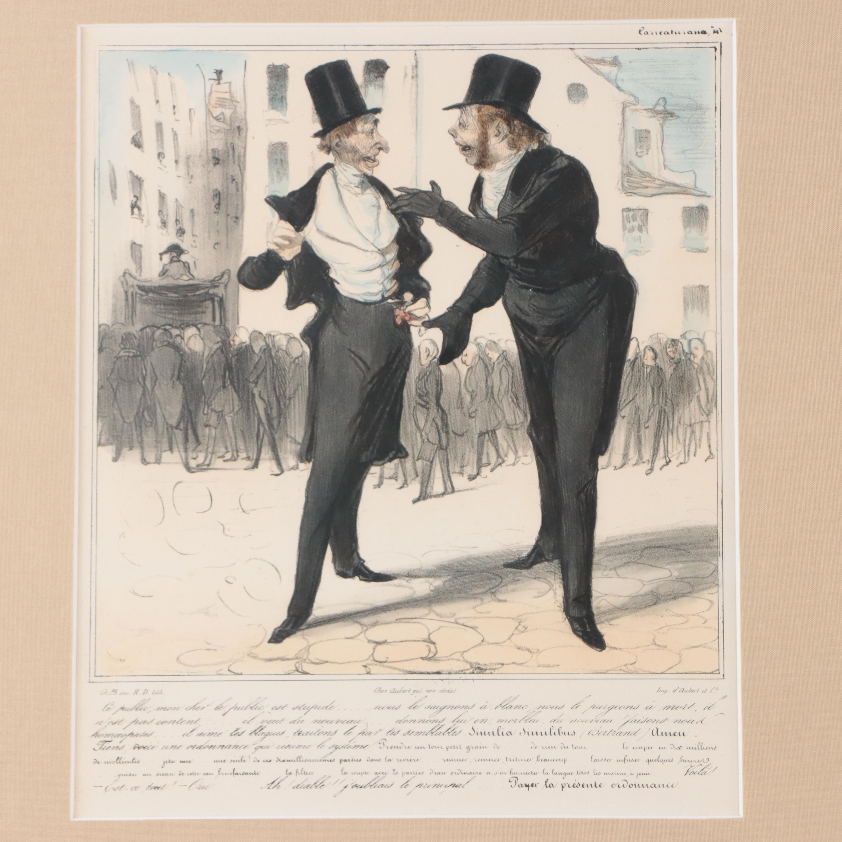 Political Cartoon Hand-Colored Lithographs After Honoré Daumier | EBTH