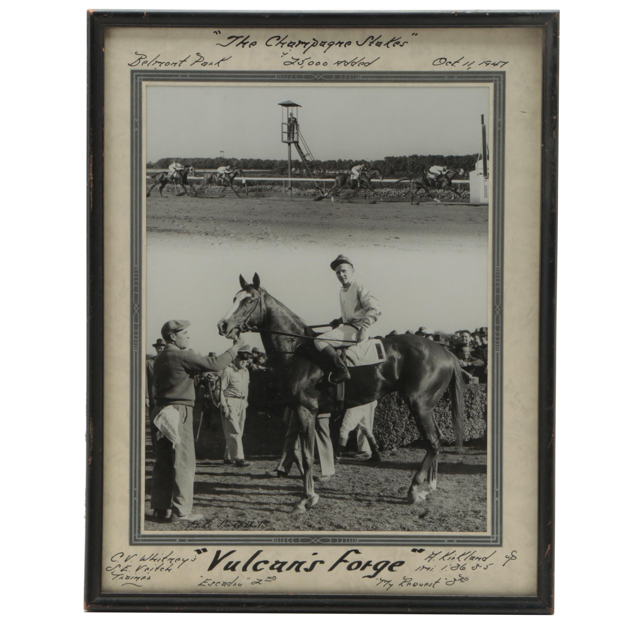 C. V. Whitney's Vulcan's Forge Race Horse Silver Gelatin Print, 1947 | EBTH