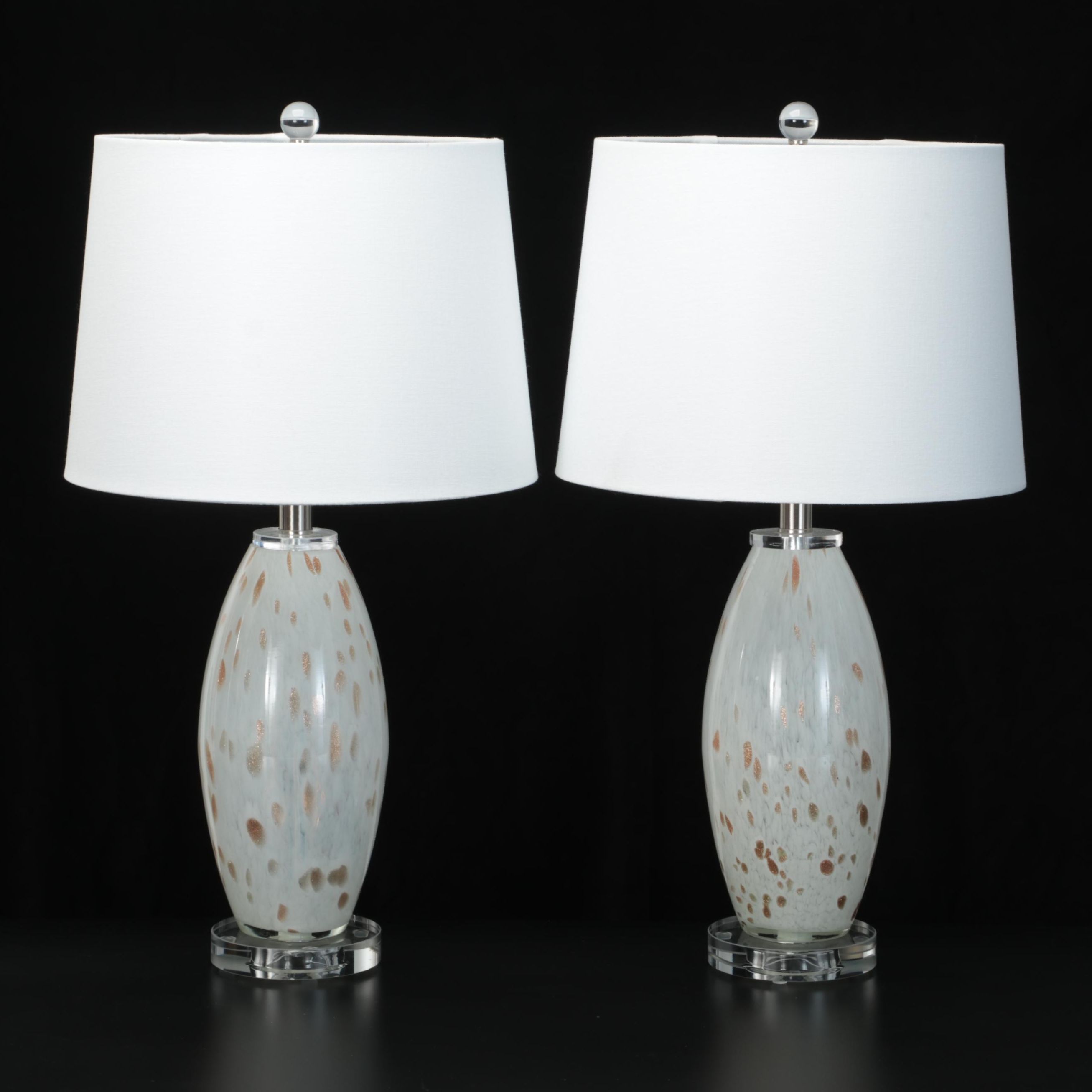 Pair of Contemporary Blown Glass Table Lamps | EBTH