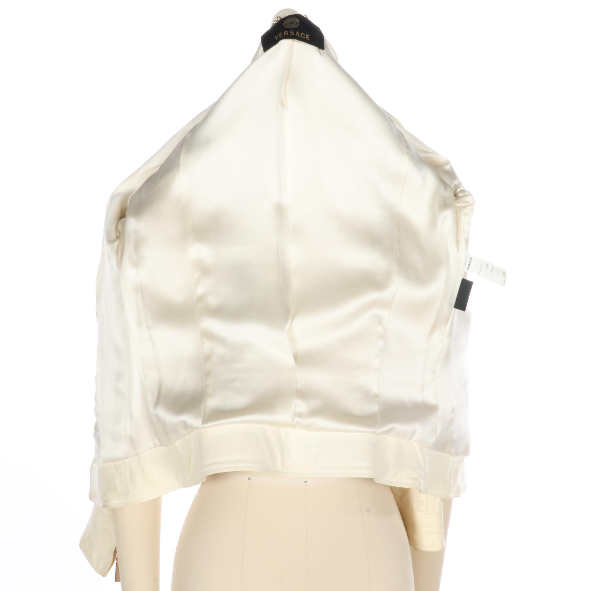 Versace Zipper-Front Jacket in Quilted Logo Leather | EBTH