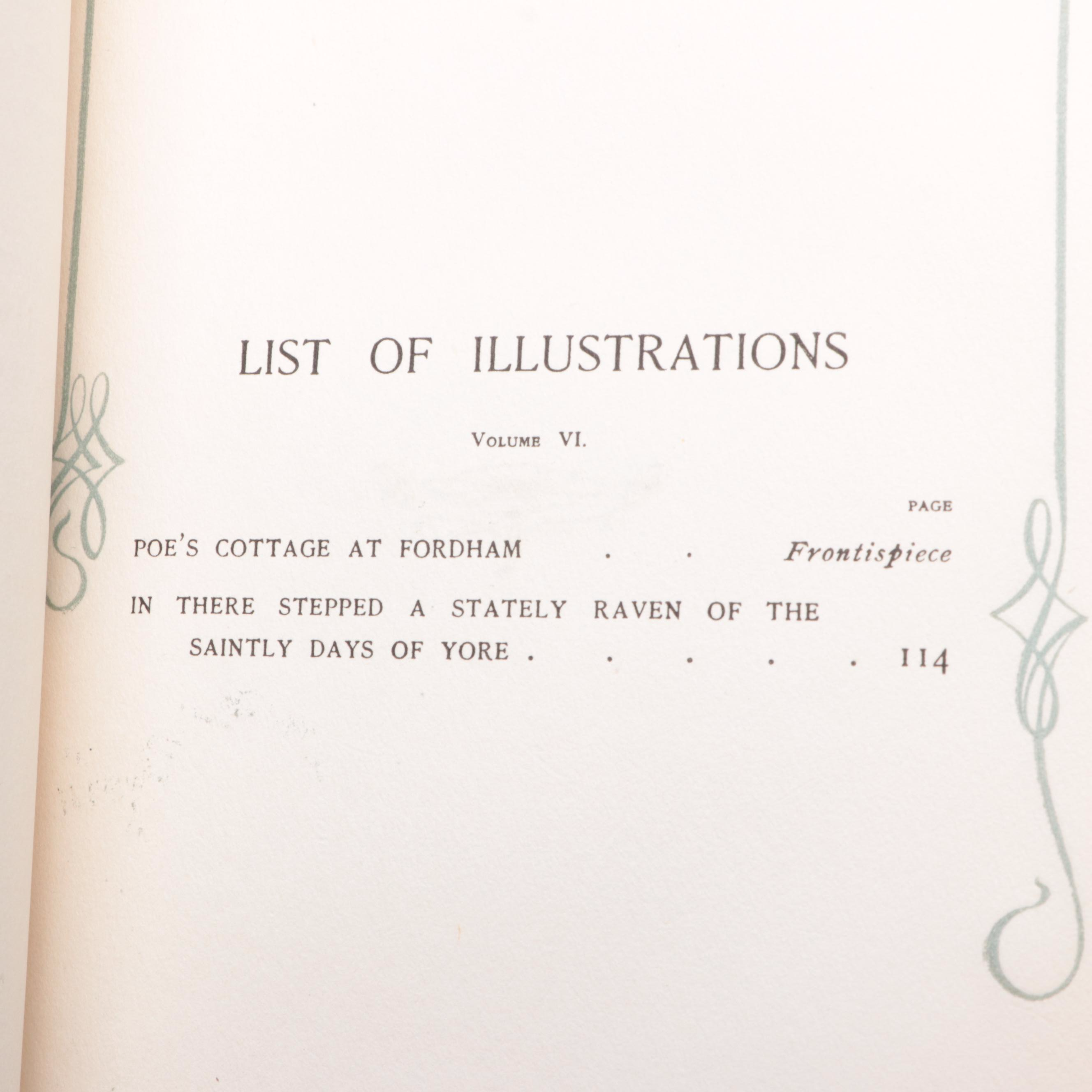 Illustrated "Complete Works of Edgar Allan Poe" Ten-Volume Set, Early ...