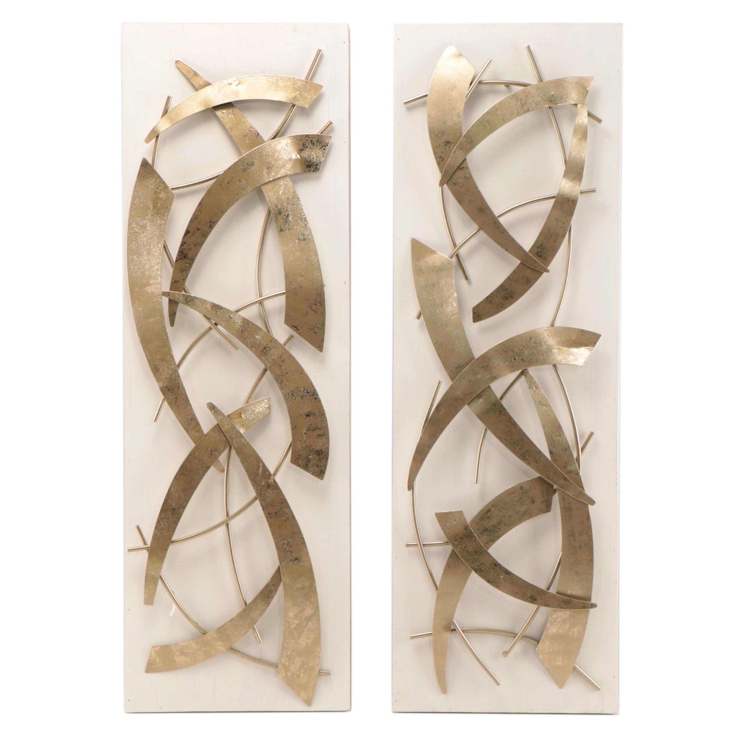 Abstract Soldered Metal Wall Sculpture Triptych | EBTH