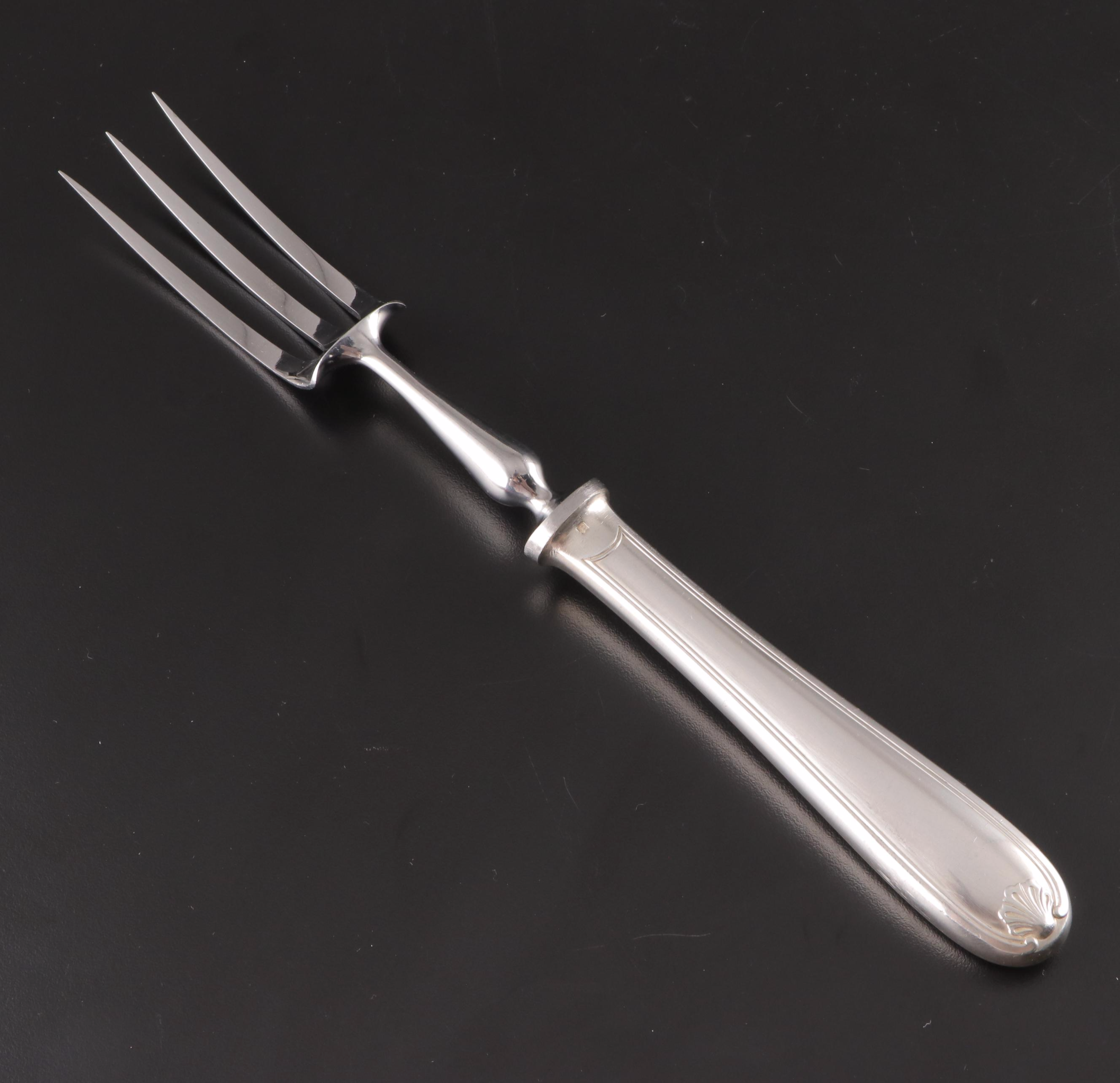 Christofle Silver Plate Shell Tip Carving Set | EBTH