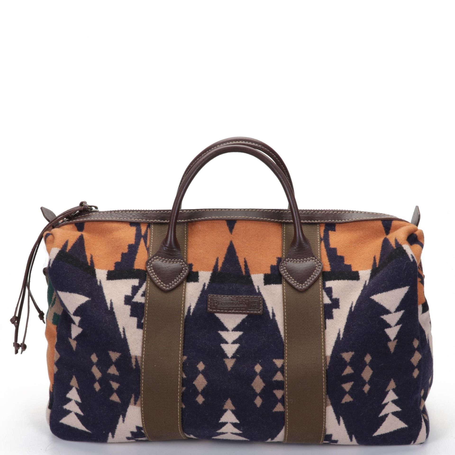 Pendleton Duffle Bag in Printed Wool with Leather Trim | Everything But The House