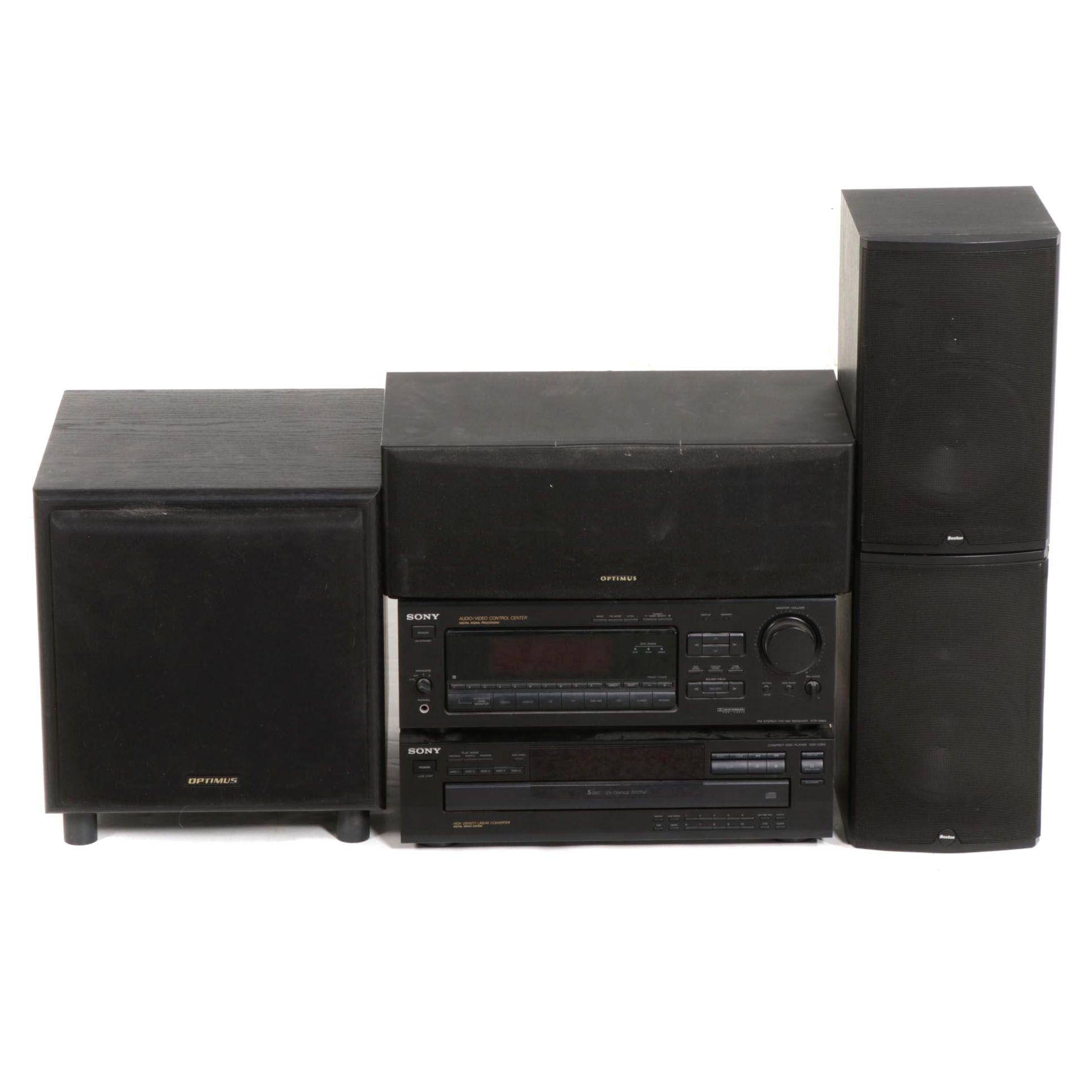 Optimus Pro-CS511 Speaker System with Sony CD Player and Receiver | EBTH