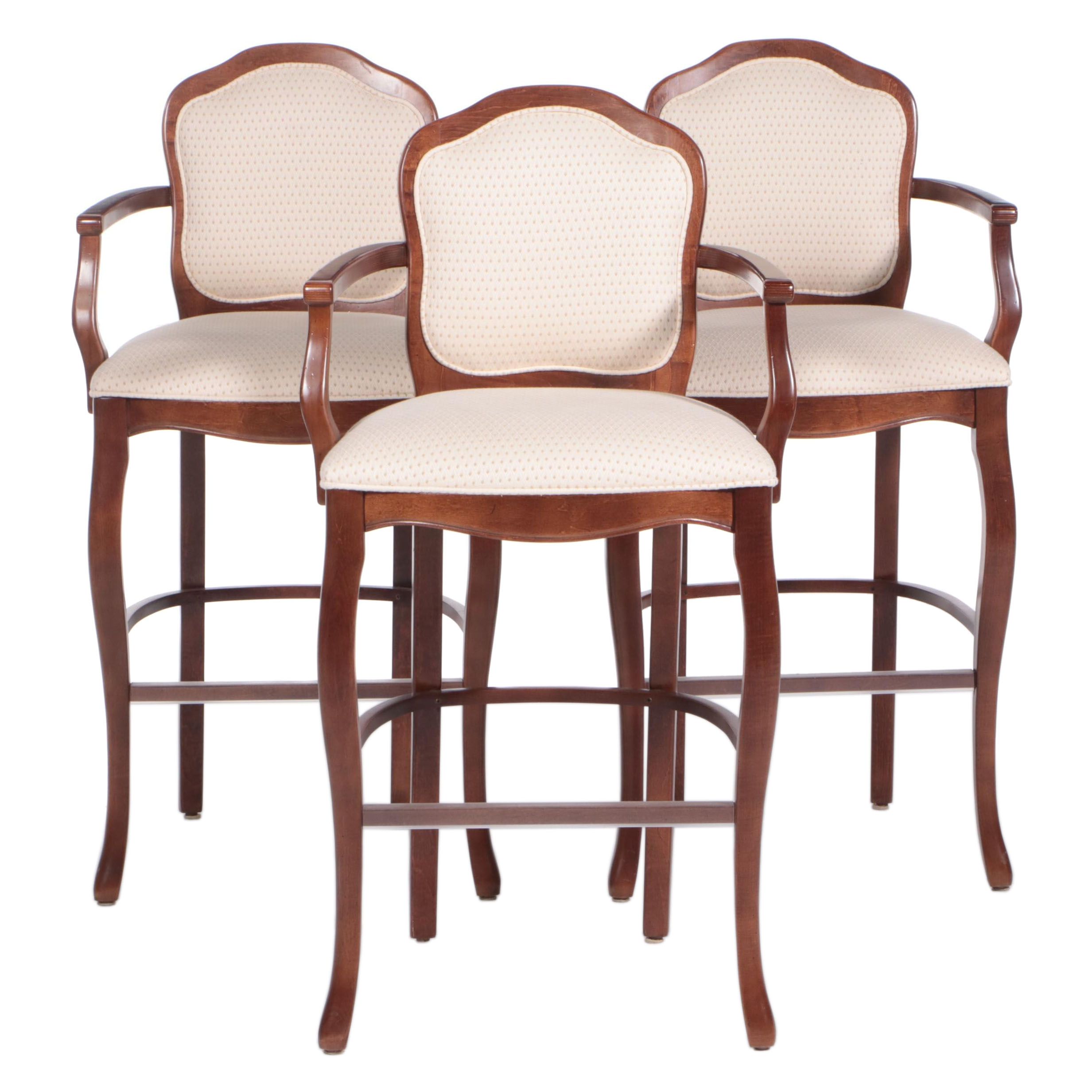 Three Century Furniture Louis XV Style Custom-Upholstered Maple Bar ...