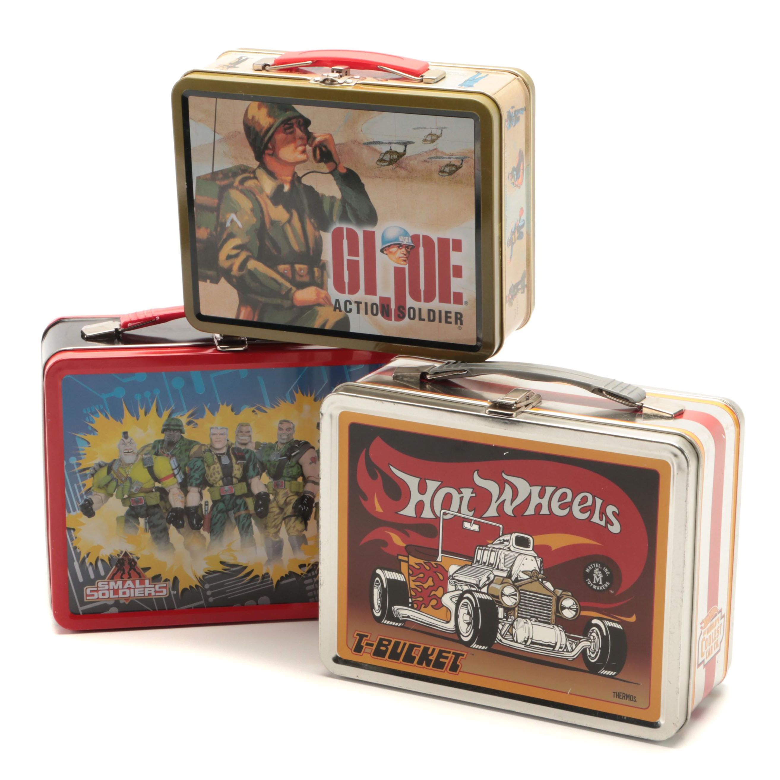 Thermos Small Soldiers and Hot Wheels Lunchboxes with Hasbro G.I. Joe ...