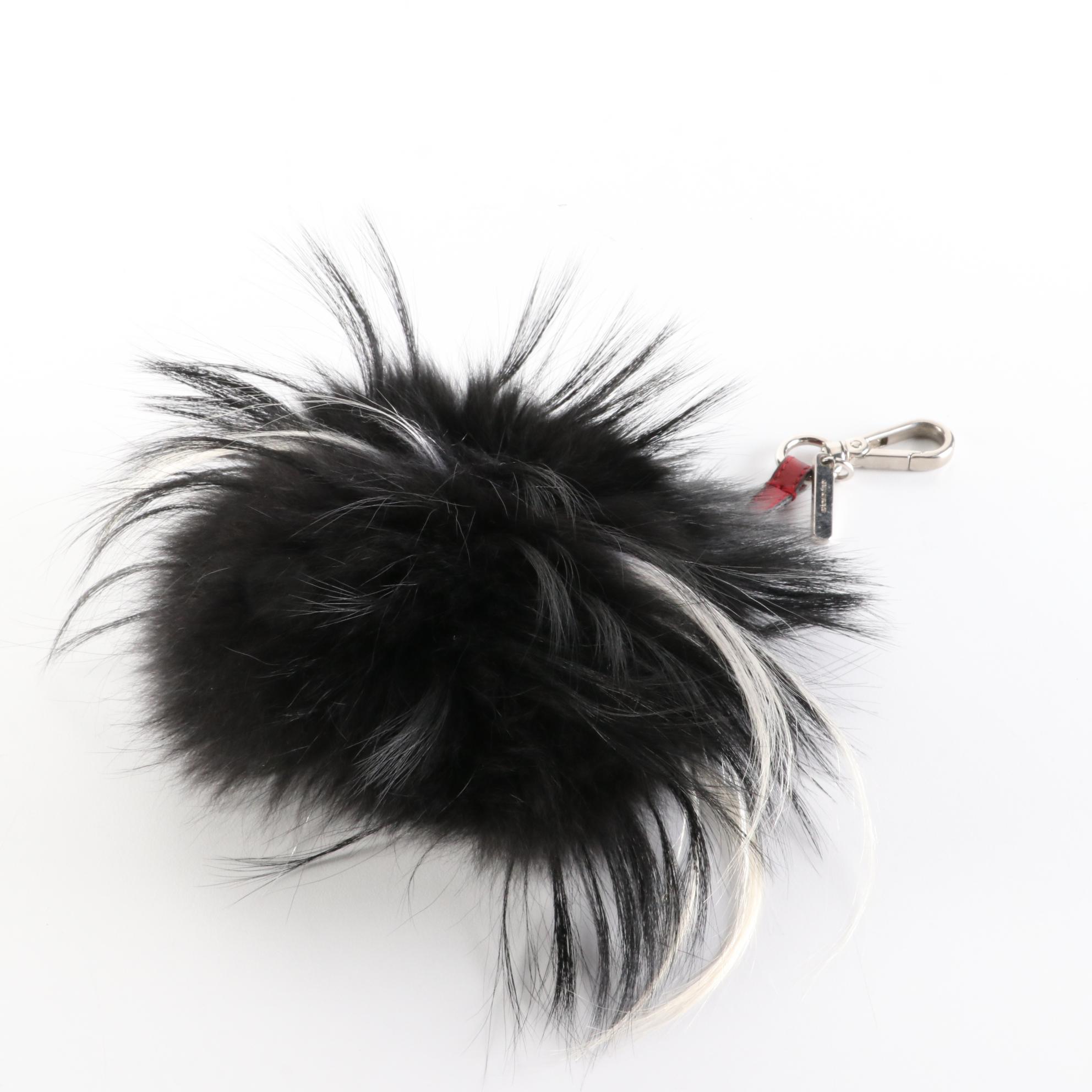 Fendi Monster Fox Fur and Leather Keychain/Bag Charm | EBTH