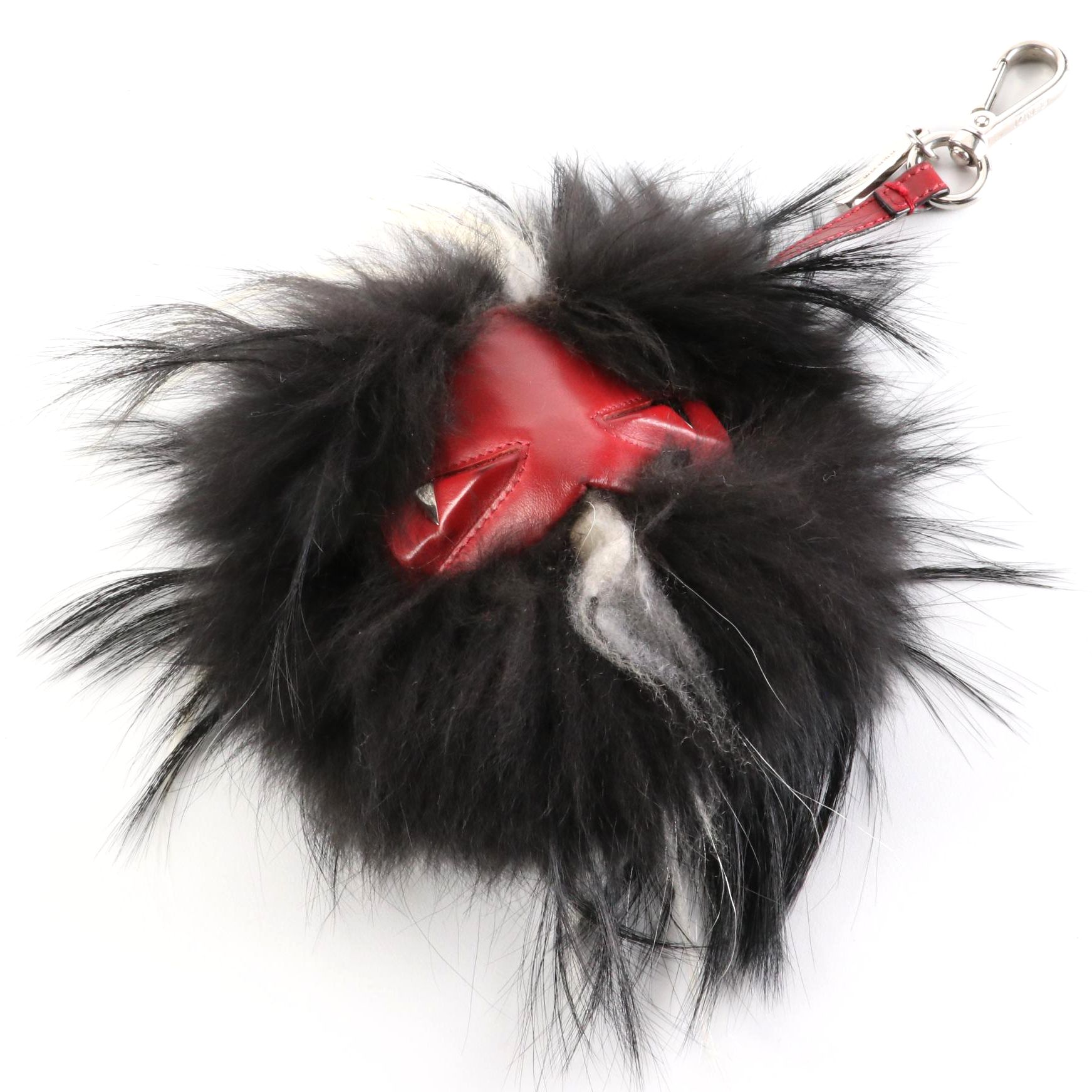 Fendi Monster Fox Fur and Leather Keychain/Bag Charm | EBTH