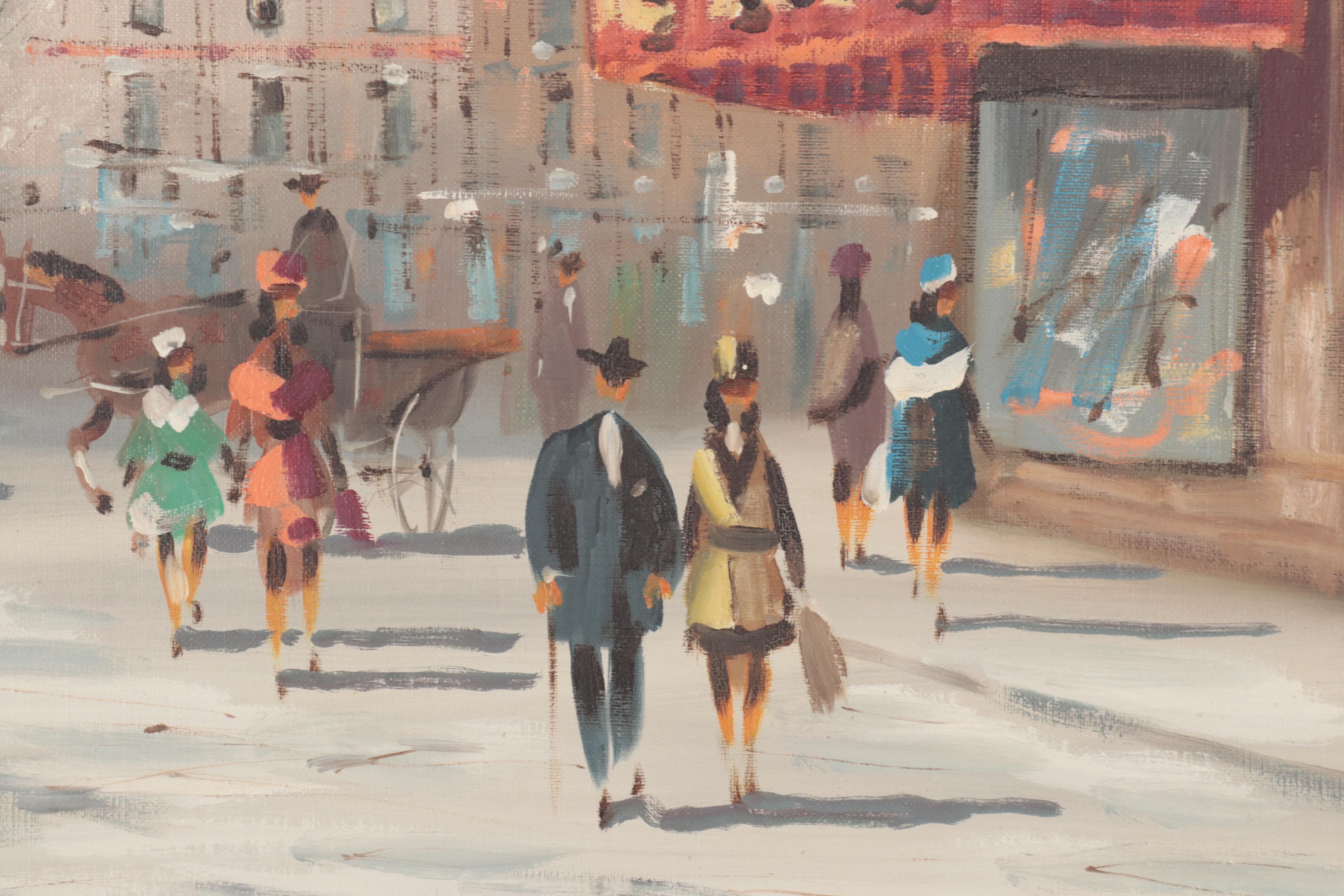 Henri Berté Parisian Street Scene Oil Painting | EBTH