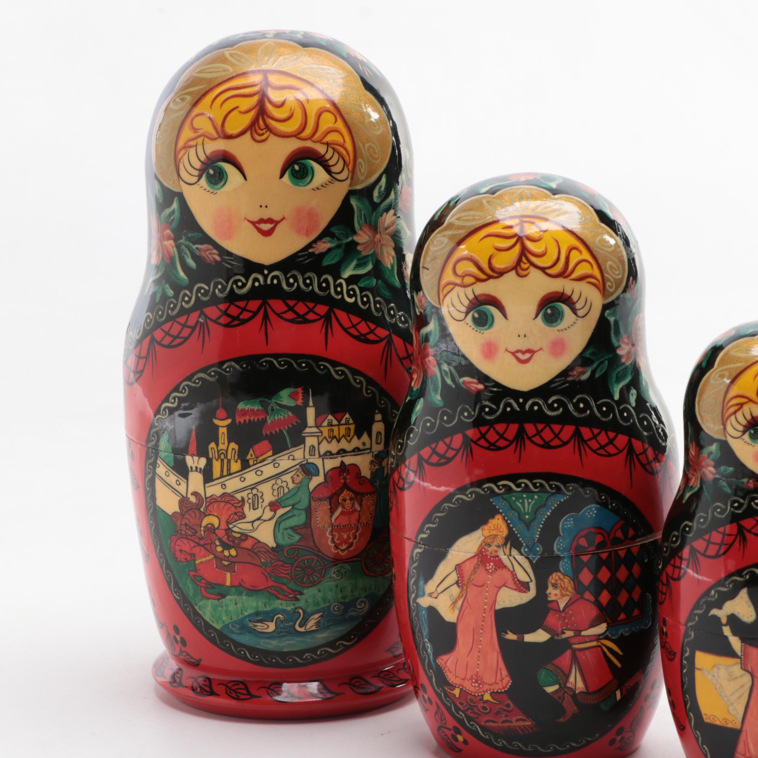 Russian Hand-Painted Fairy Tale Matryoshka Doll, 1992 | EBTH
