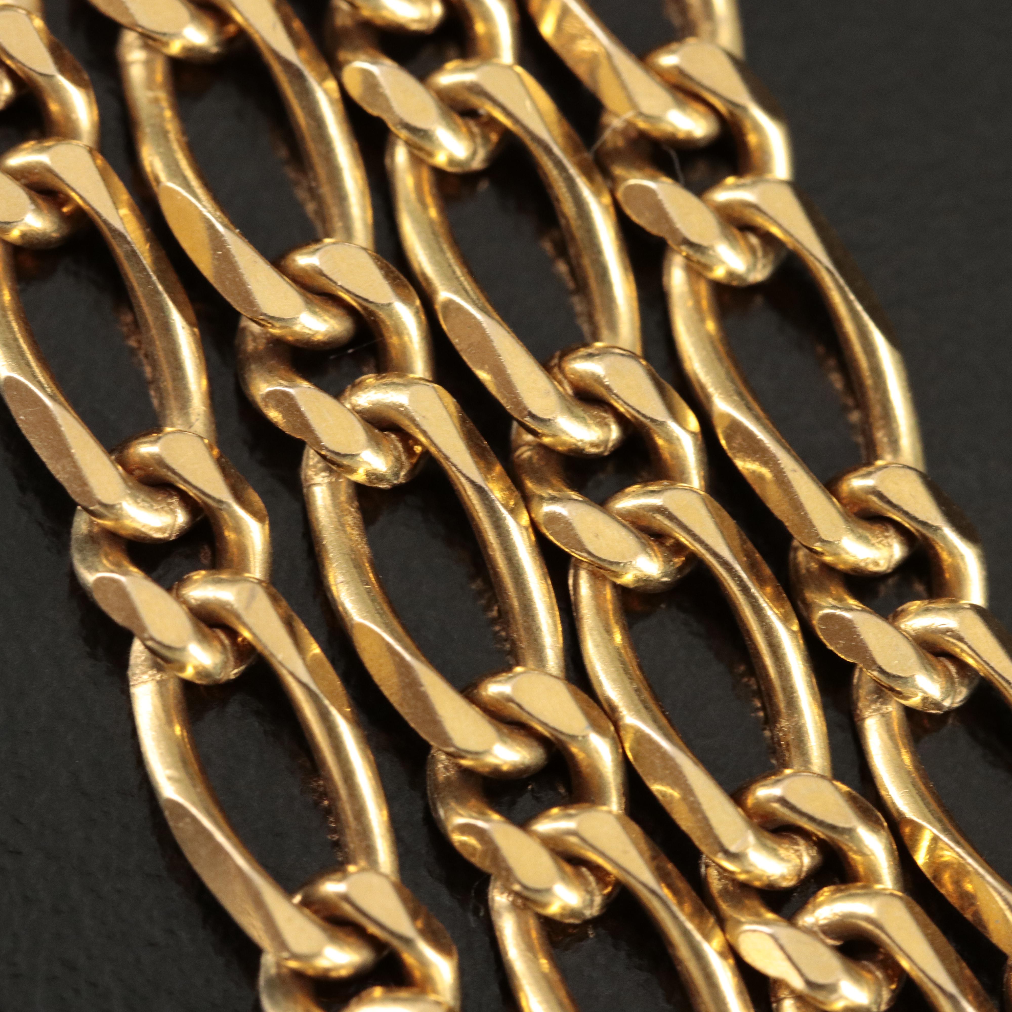 14K Fancy Curb Chain Necklace | EBTH