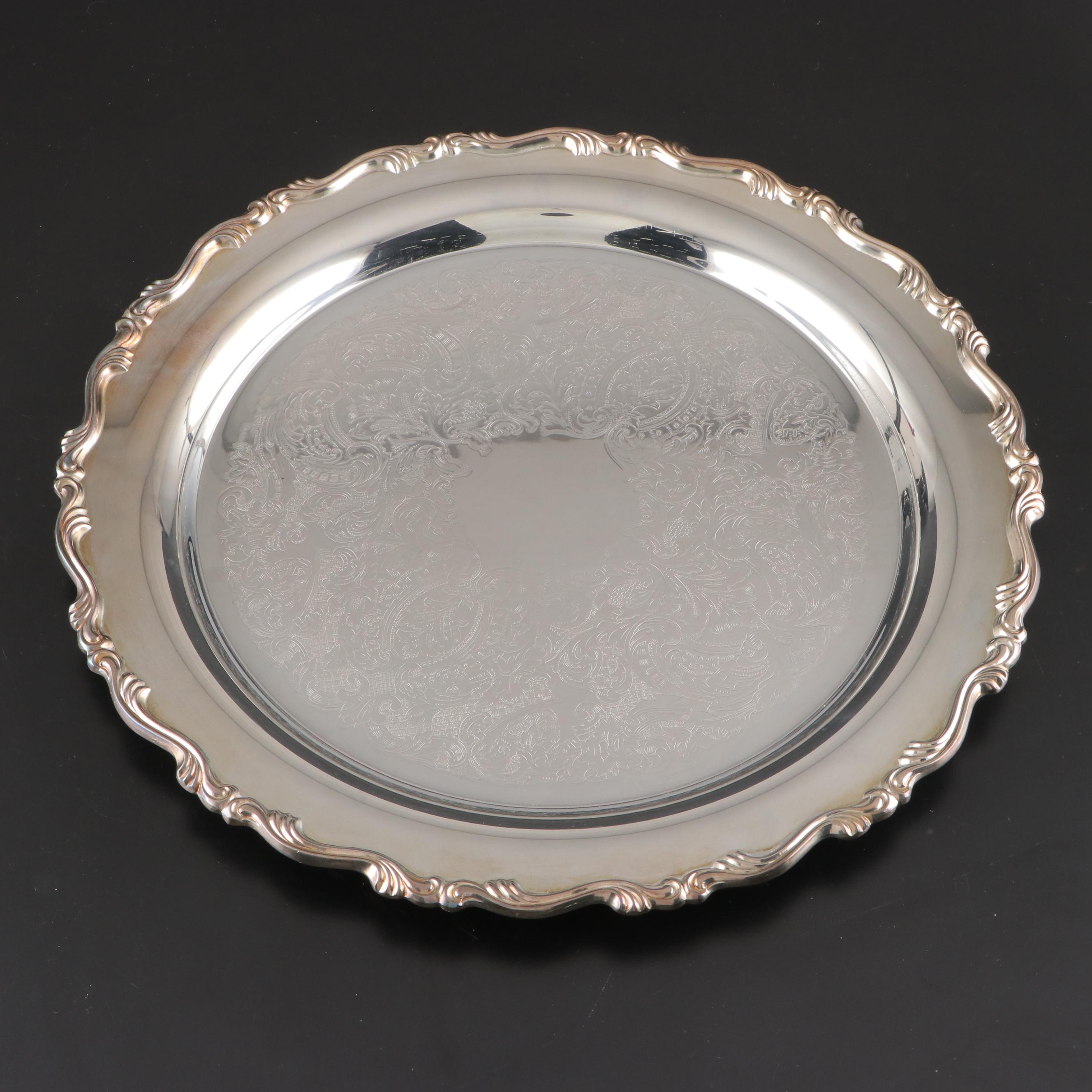 Lunt "Eloquence" and Oneida Silver Plate Serving Trays | EBTH
