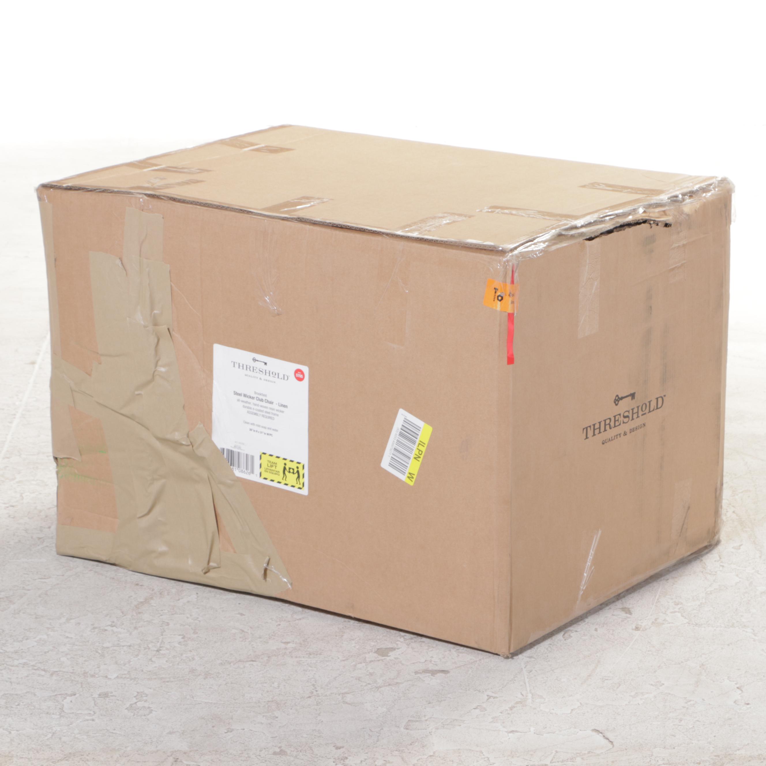 Threshold with Brookfield Steel Wicker Club Chairs | EBTH