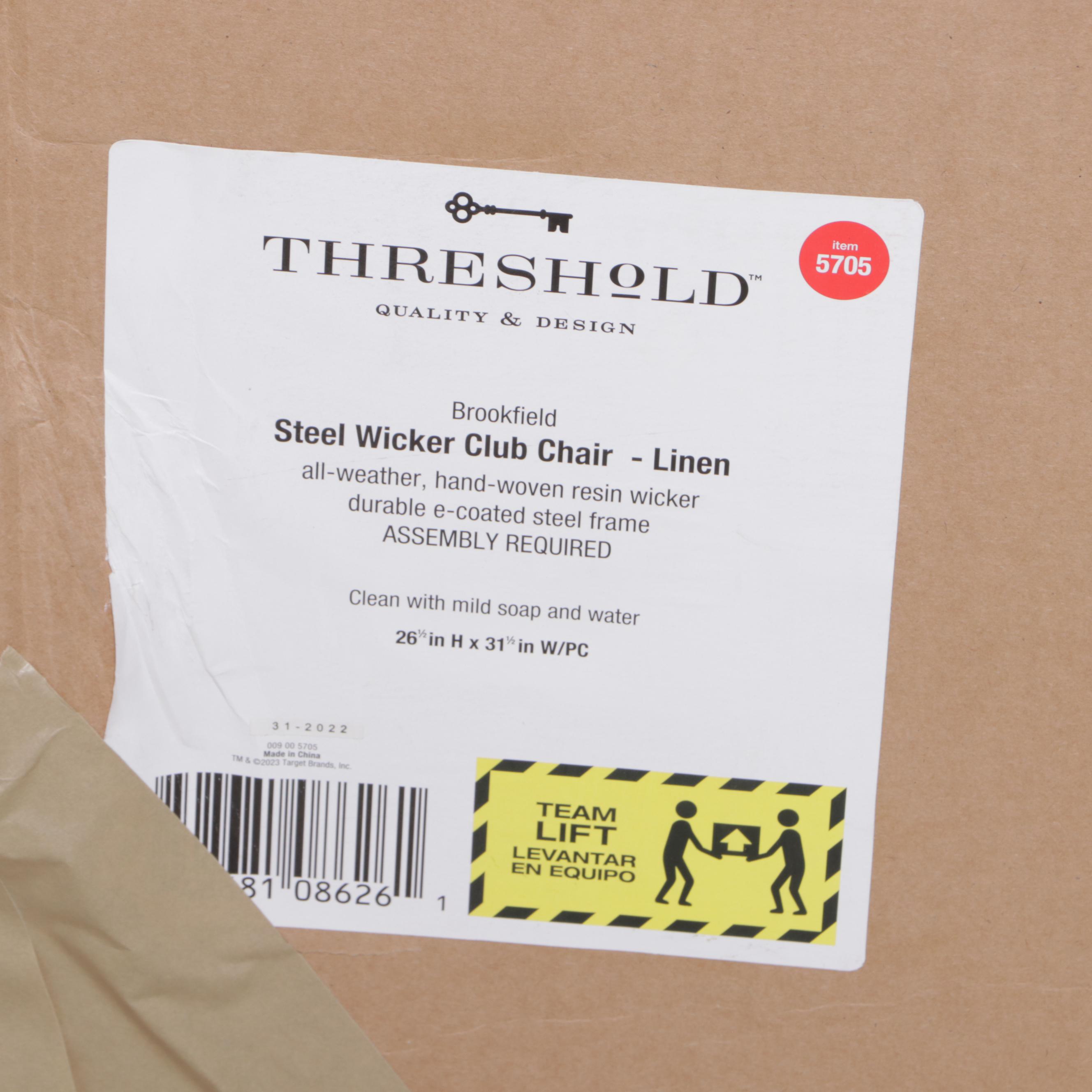 Threshold with Brookfield Steel Wicker Club Chairs | EBTH