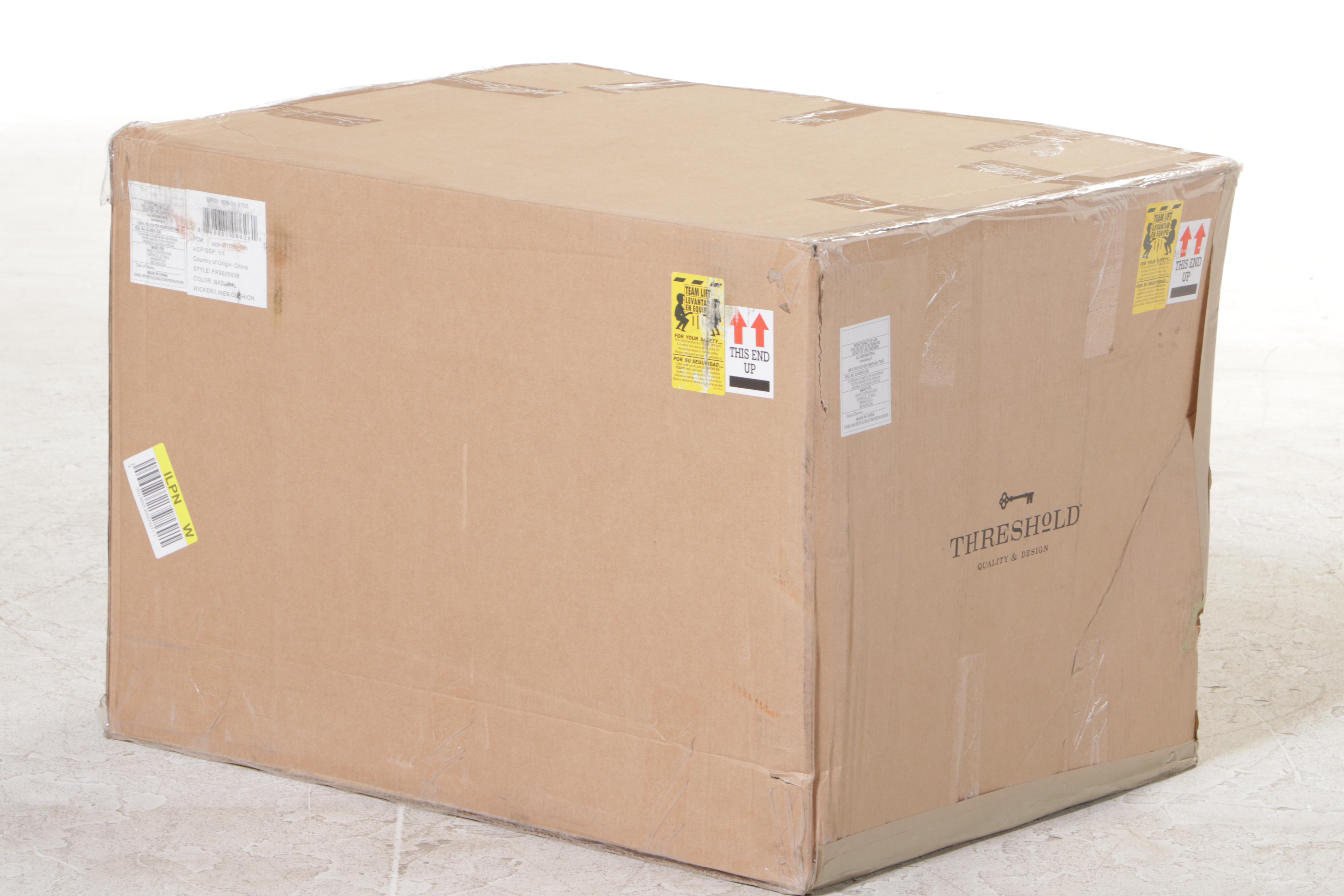 Threshold with Brookfield Steel Wicker Club Chairs | EBTH