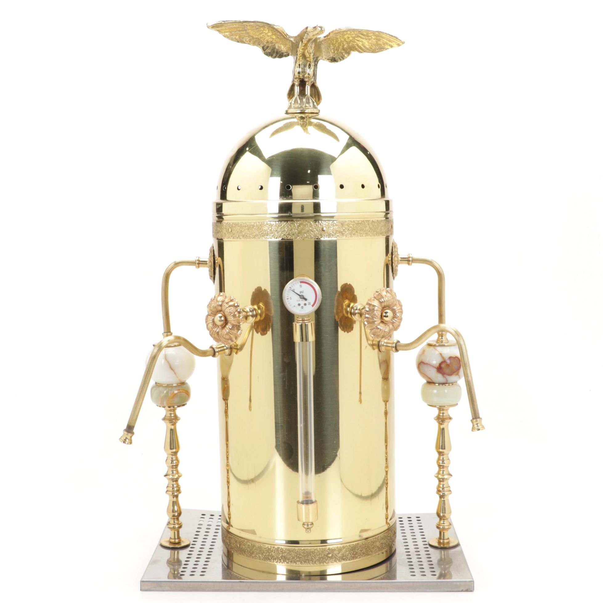 Lacquered Brass Cappuccino Coffee Maker Dome on Base | EBTH