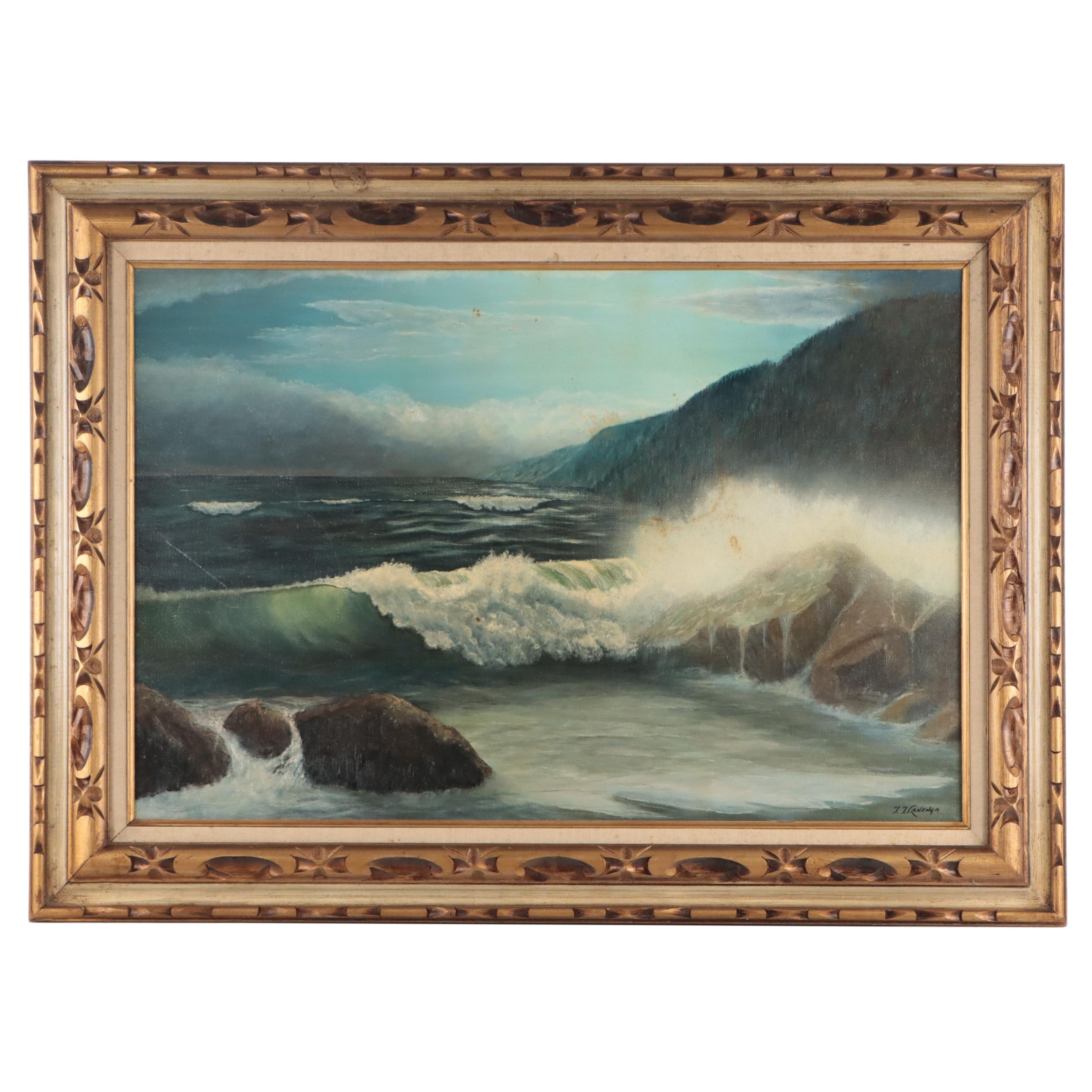 J. J. Lanenga Seascape Oil Painting, Circa 1975 | EBTH