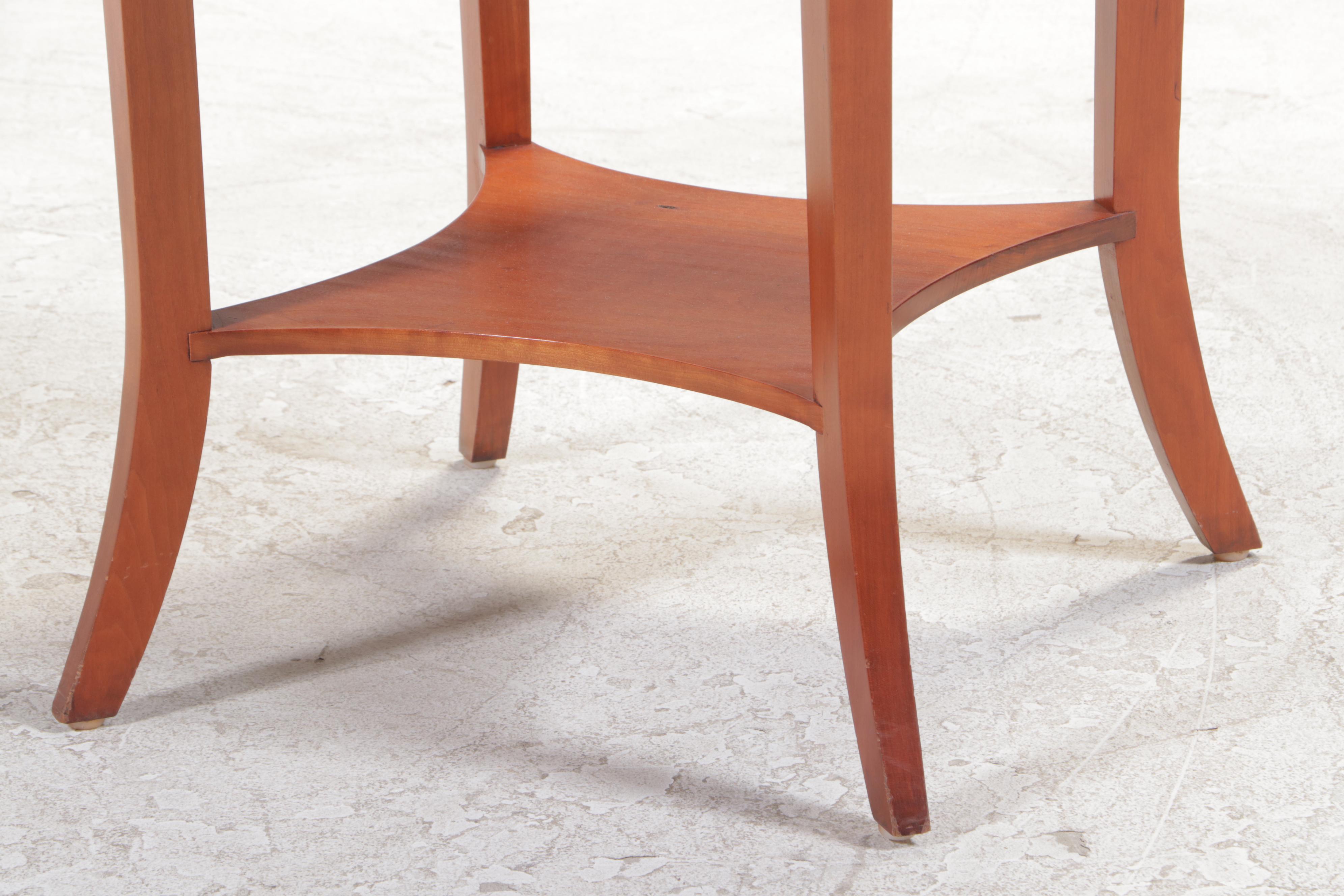 Niermann Weeks Cherrywood and Marquetry Two-Tier Side Table | EBTH