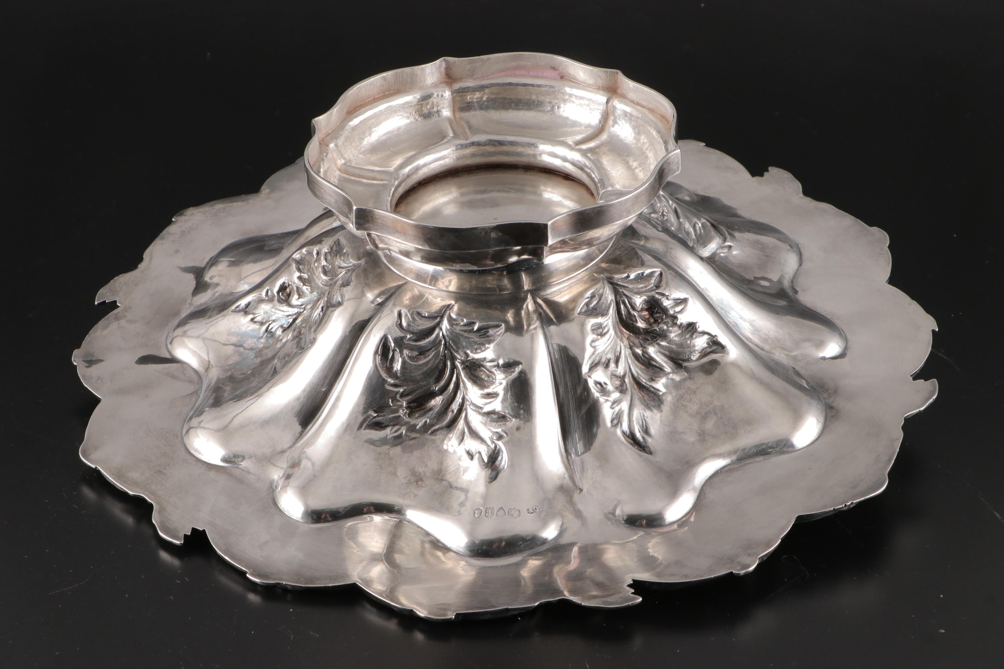 Charles Fox II of London Sterling Silver Basket Bowl with Faux Fruit | EBTH