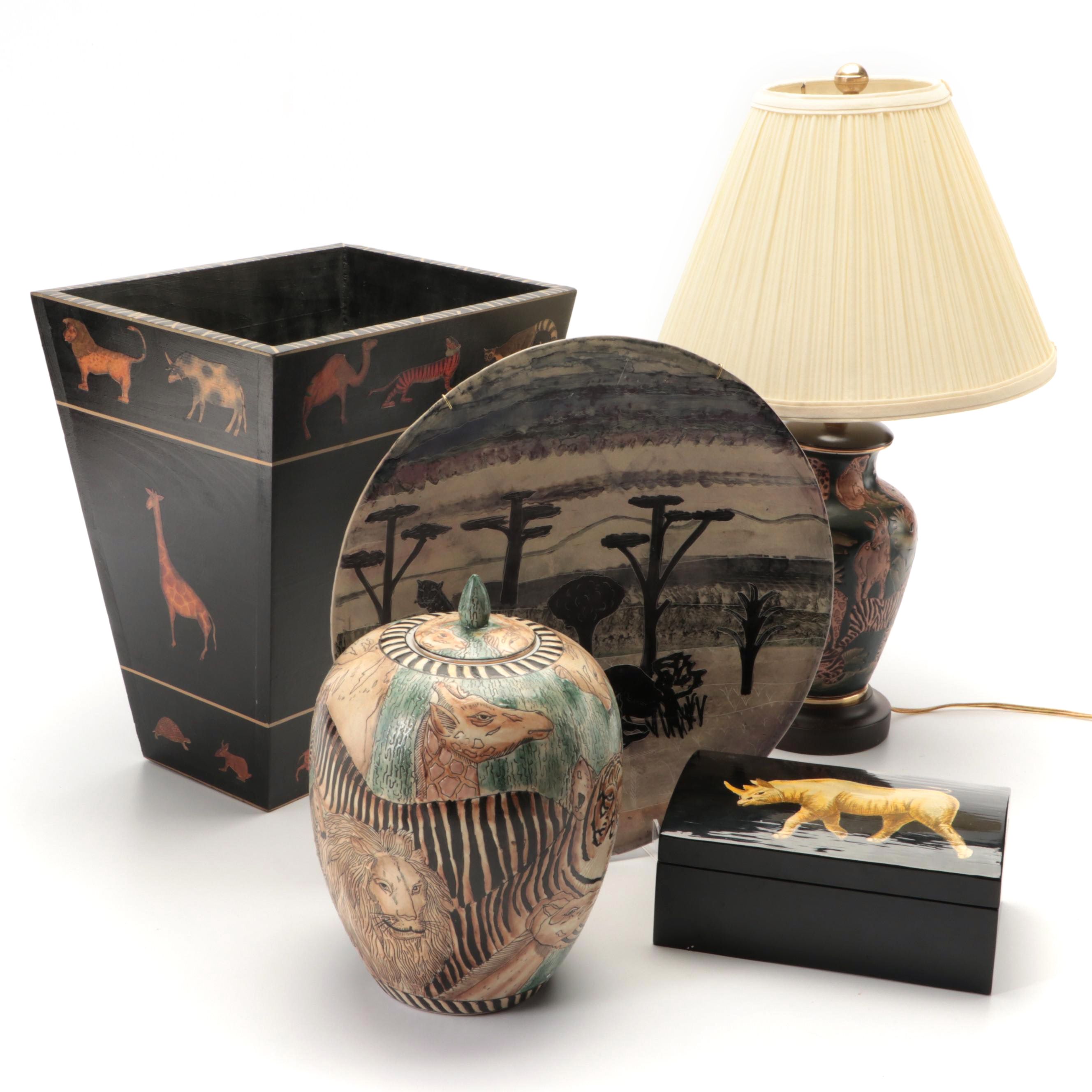 Frederick Cooper African Safari Lamp with Other Safari Motif Décor | EBTH