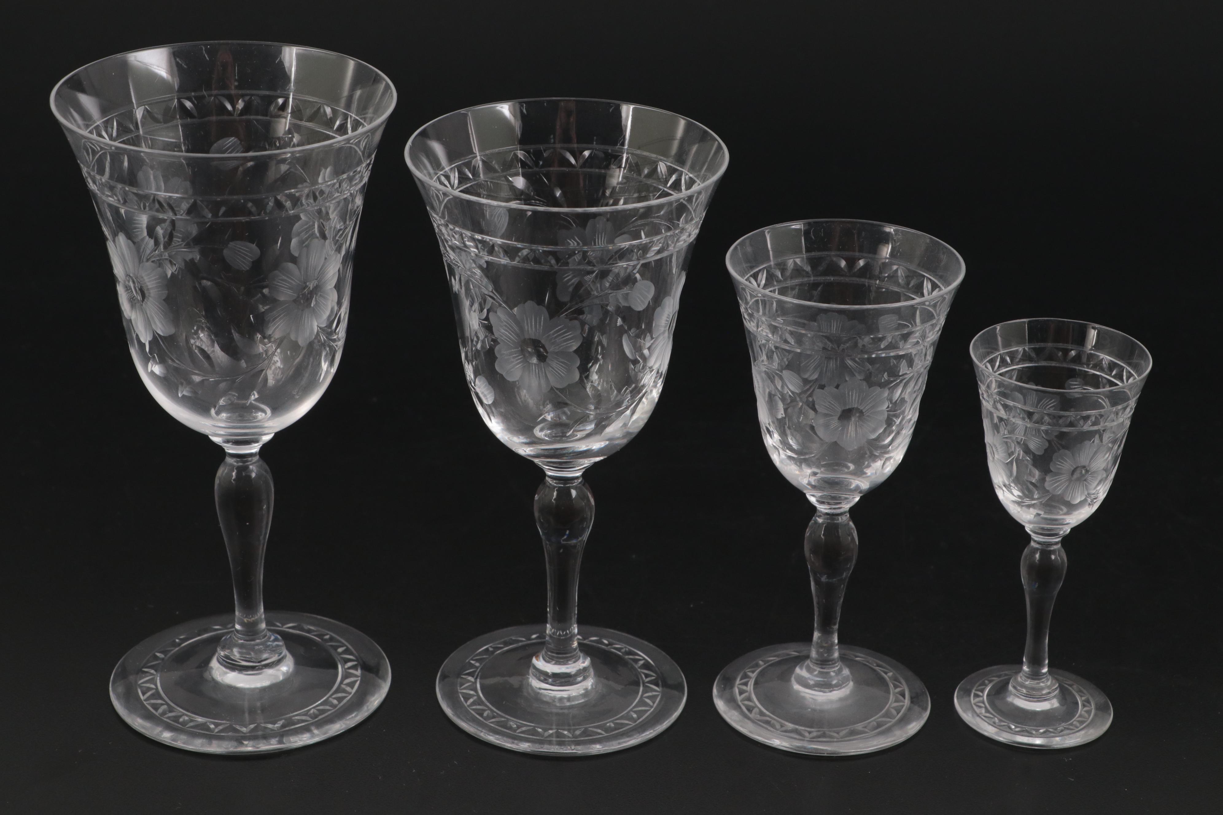 Kosta Boda "Vincent" Wheel-Cut Glass Stemware | EBTH